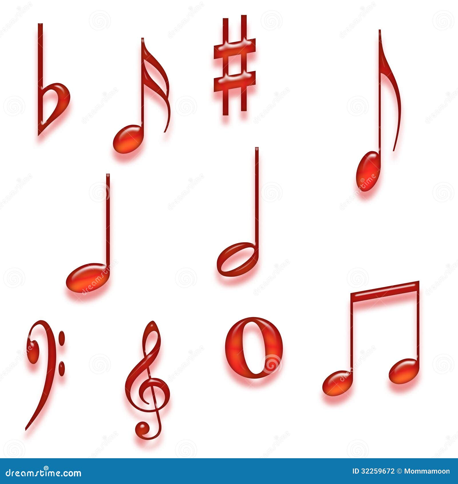 Set of Musical Notes stock illustration. Illustration of beat - 32259672