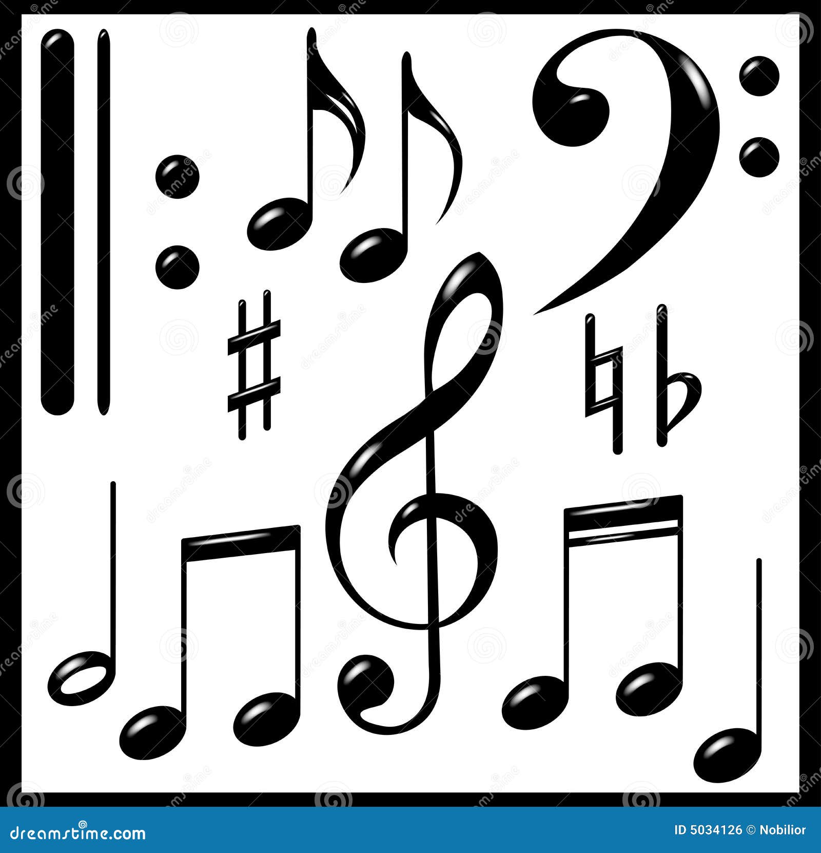 Set of Musical Signs. Black. Stock Vector - Illustration of lines ...