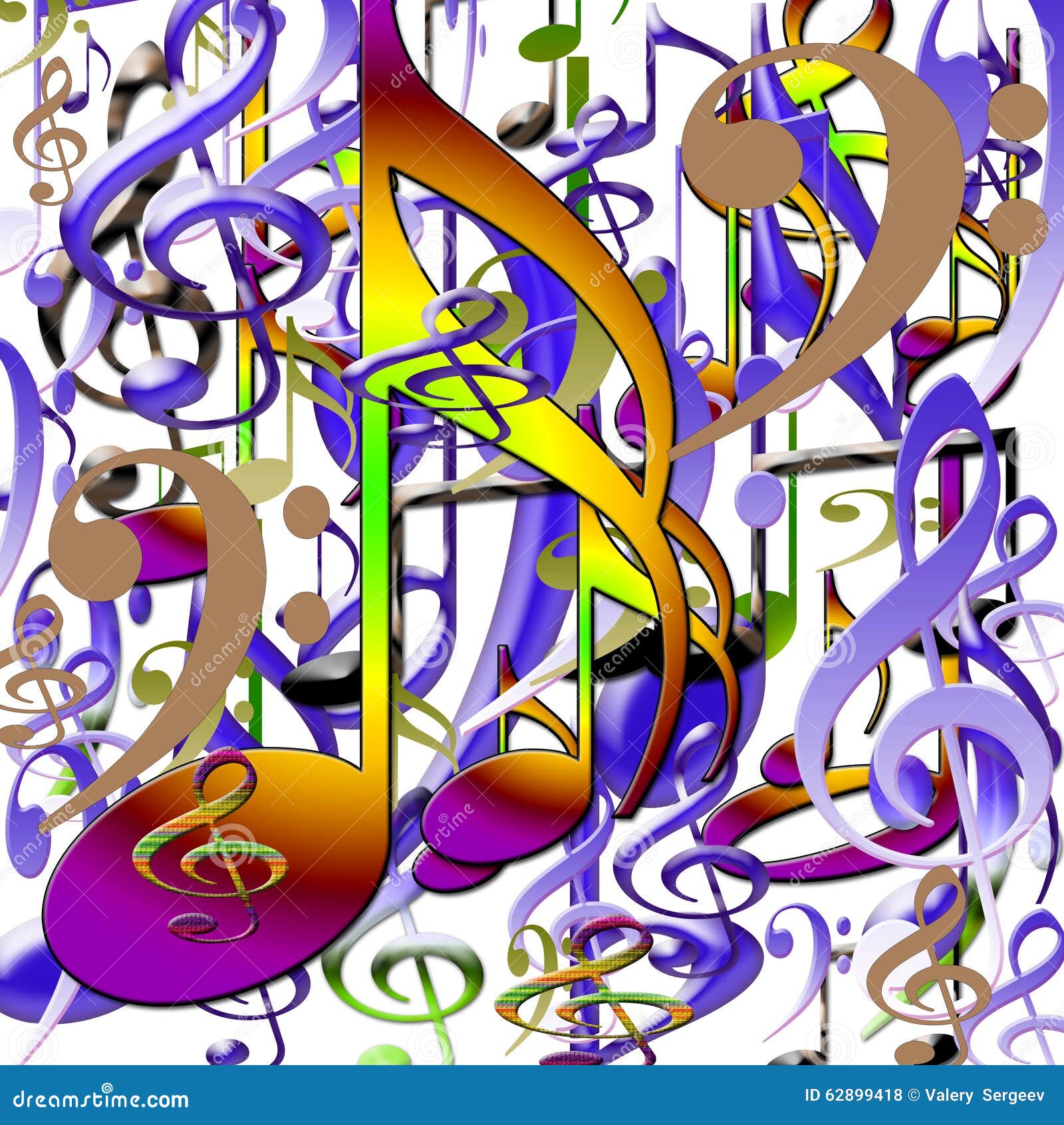 Set of musical symbols . stock illustration. Illustration of quaver ...