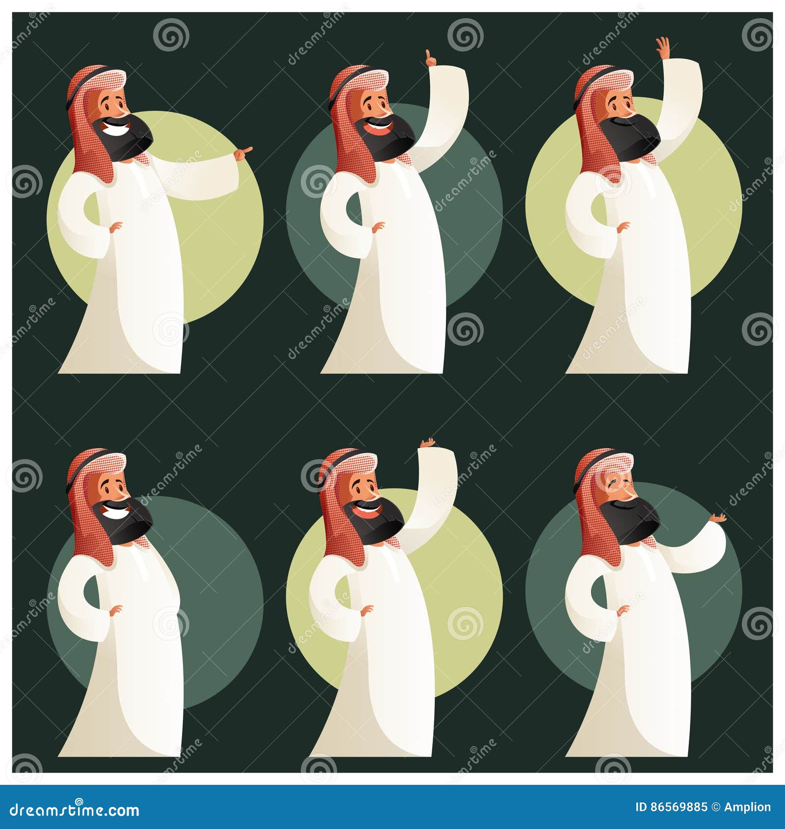 Set of Muslim Cartoon Characters3 Stock Vector - Illustration of family ...
