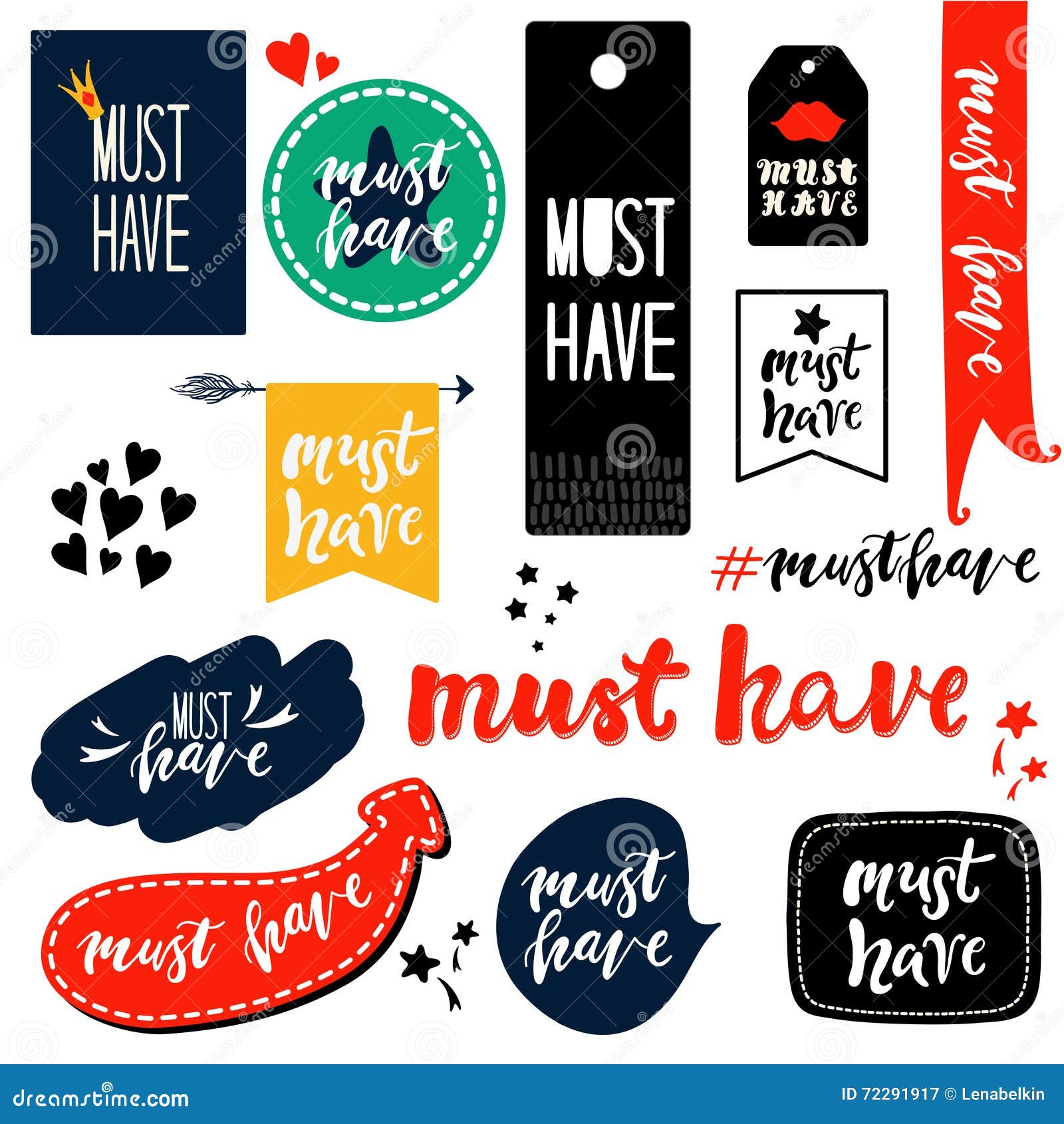 Set of must have sings. stock vector. Illustration of marketing - 72291917
