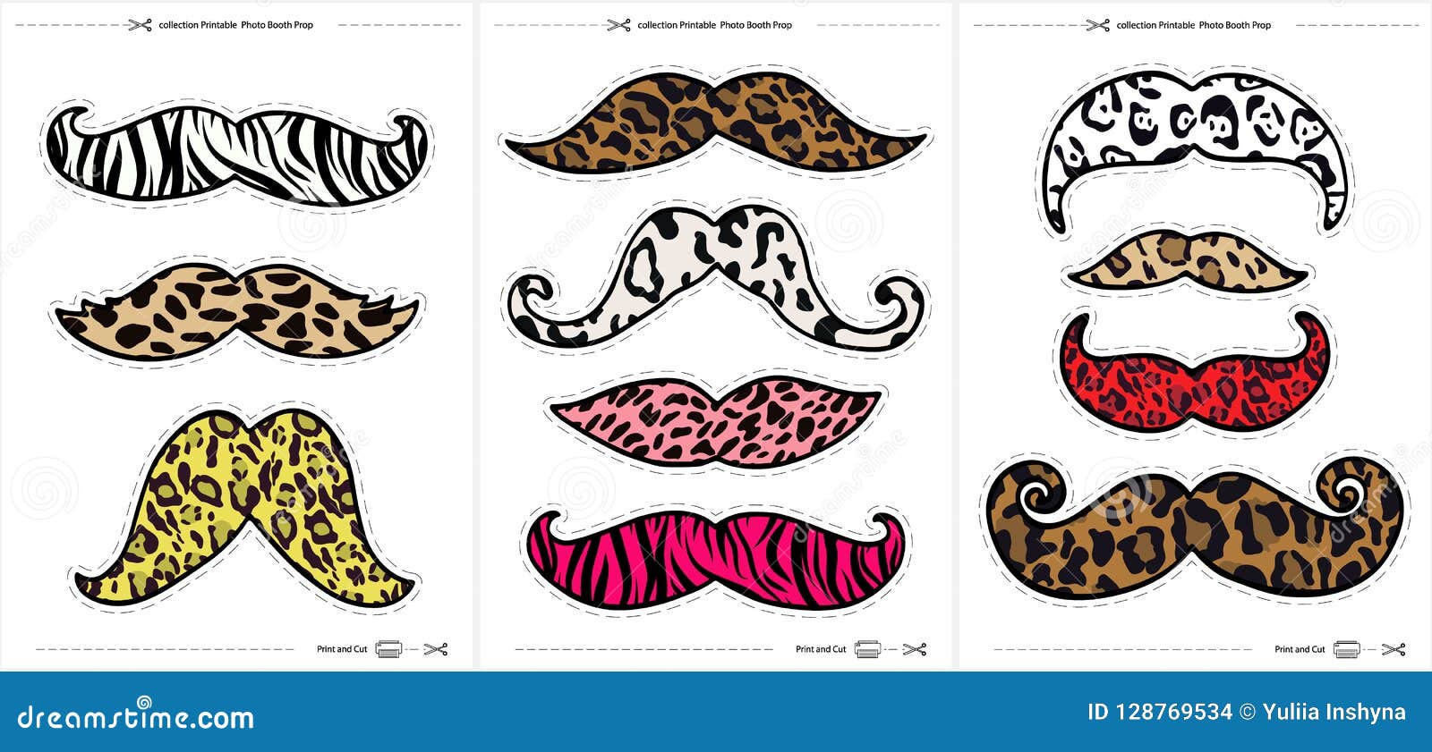 Set of Mustache Props for Photo Shoots Stock Illustration ...