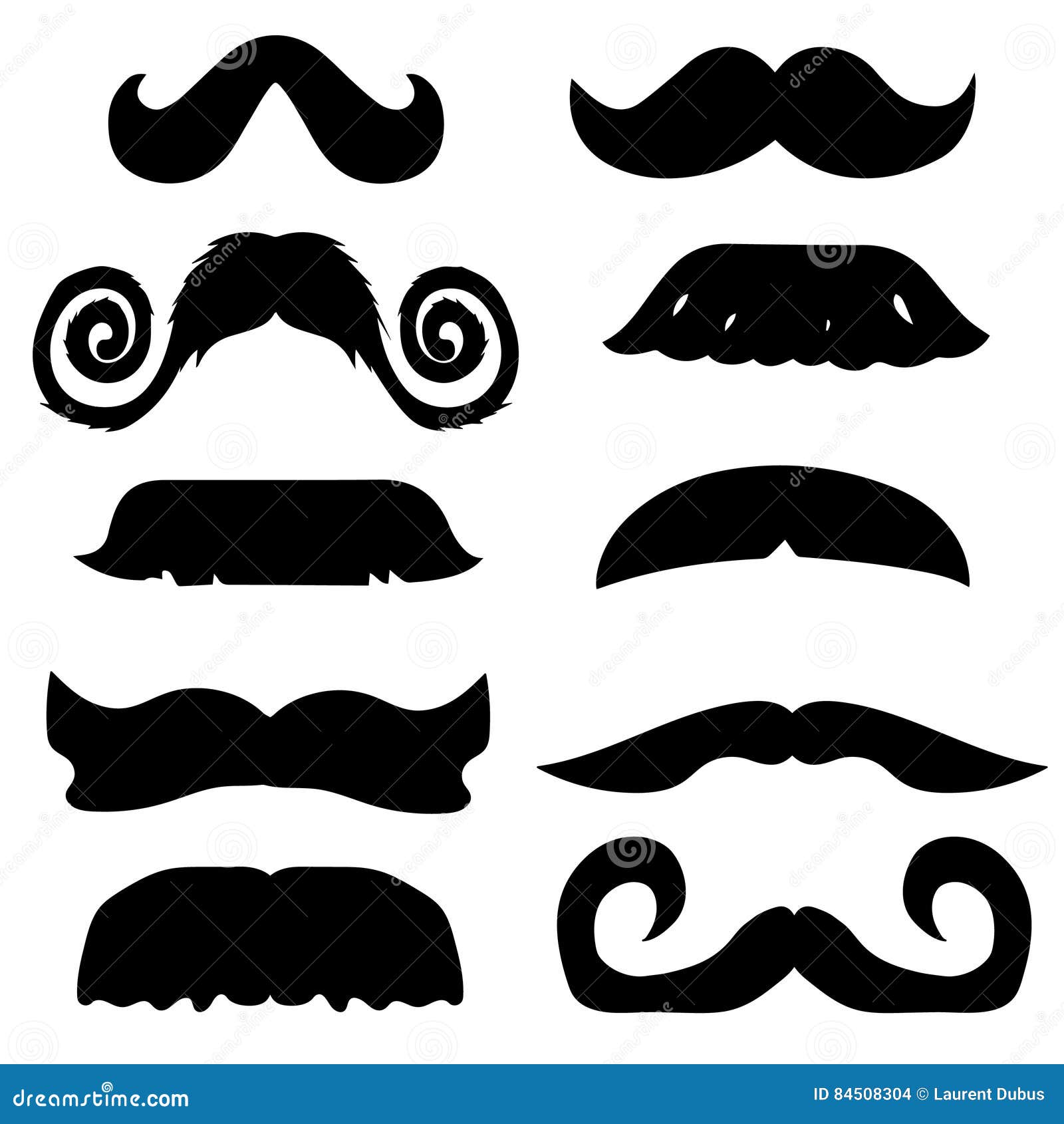 Set of mustache - vector stock vector. Illustration of gentleman - 84508304