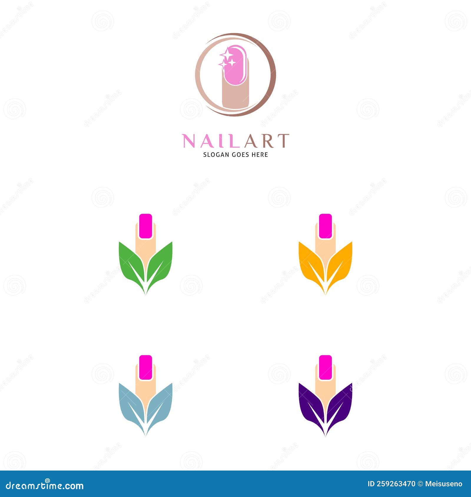 Set of Nail Art Icon Vector Logo Template Illustration Design Stock ...