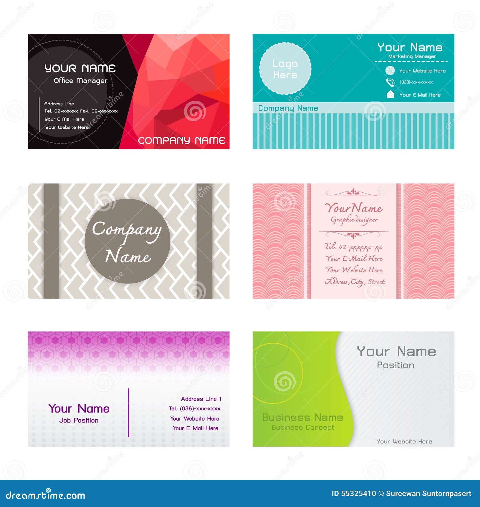 Name Cards Templates. Modern Name Cards. Name Card Layout Vector ...