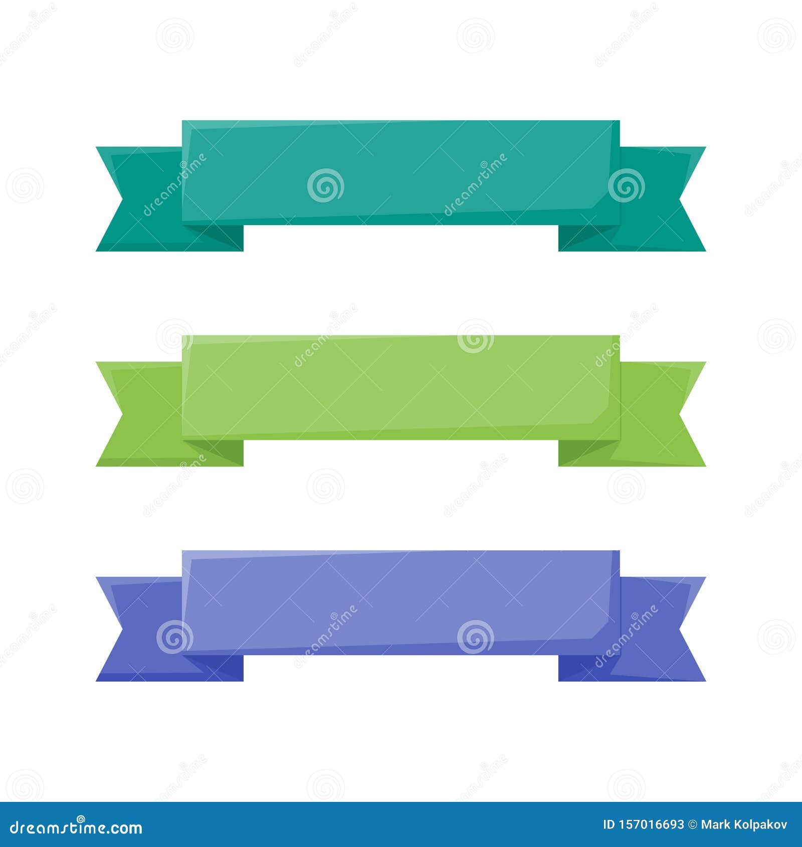 Set of Narrow Ribbons, Space for Signature Stock Vector - Illustration ...
