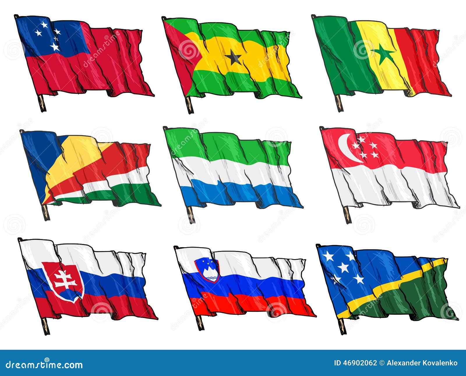 Set of national flags stock vector. Illustration of patriotic - 46902062