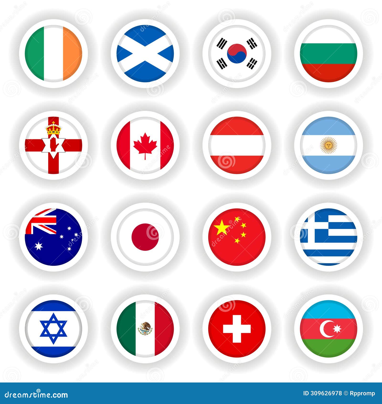 Set of National Flags Round Buttons Stock Vector - Illustration of ...