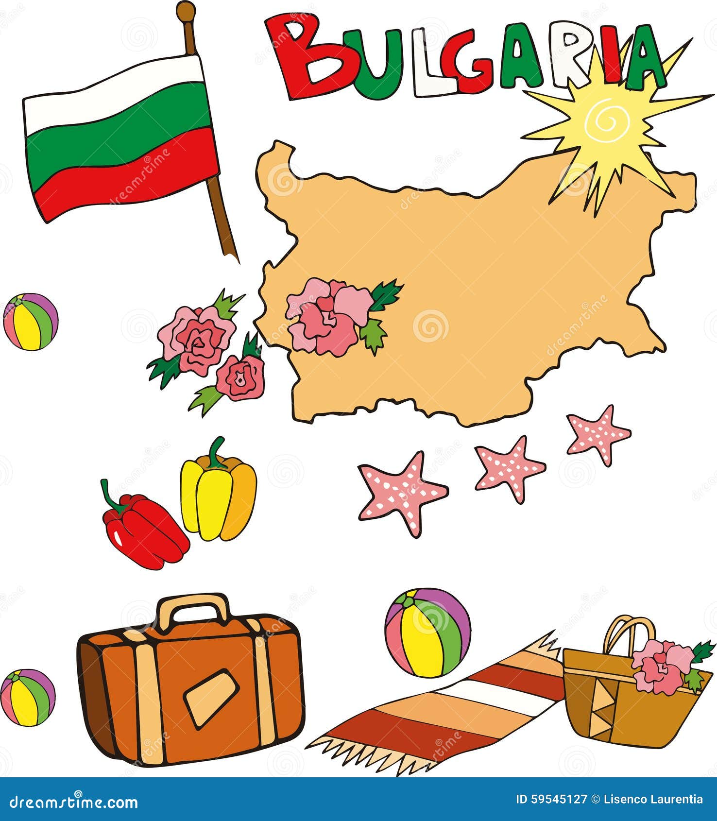 The Set of National Profile of the Bulgaria Stock Vector - Illustration ...