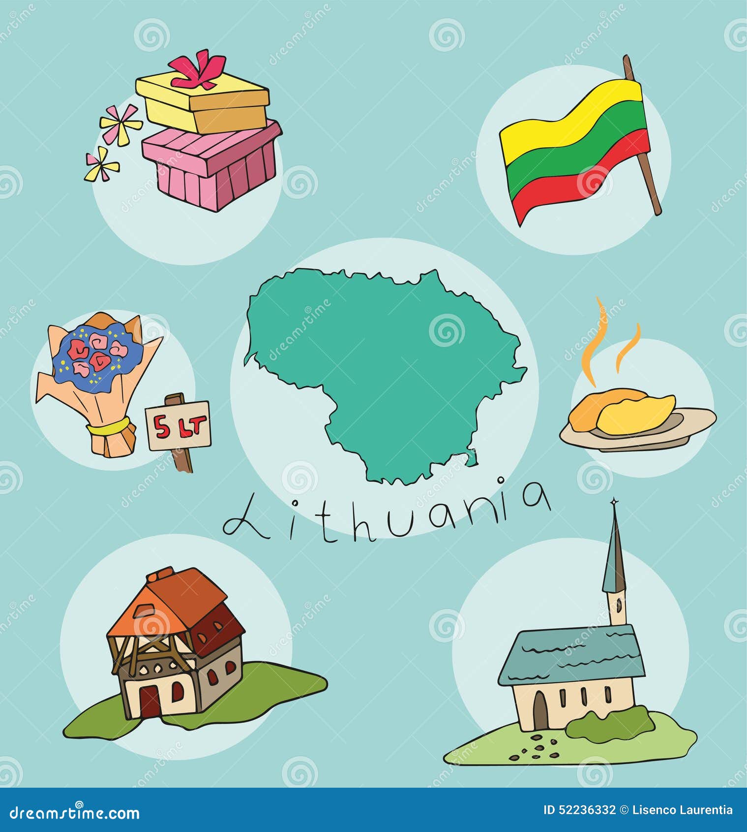 The Set of National Profile of the Lithuania Stock Vector ...