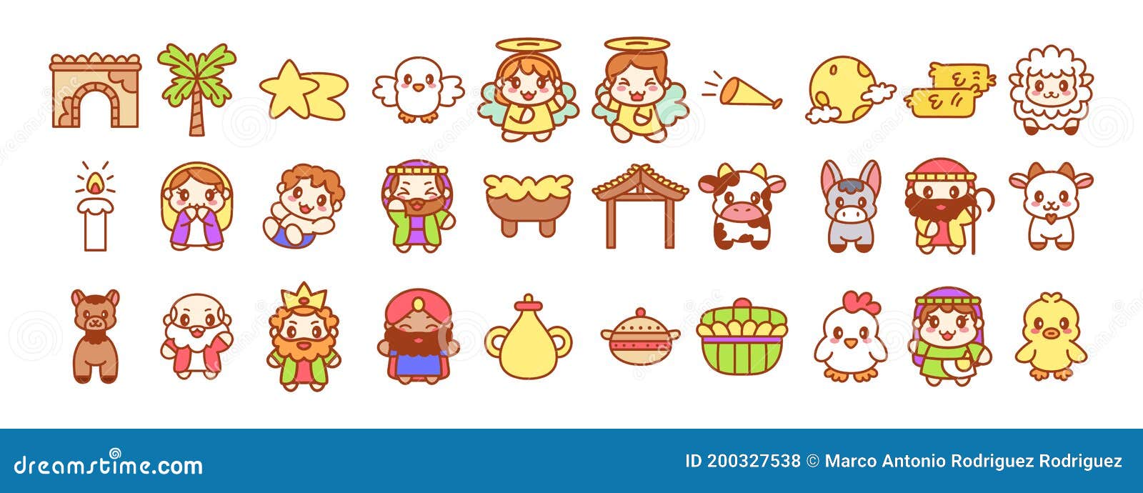 Set of nativity icon stock vector. Illustration of design - 200327538