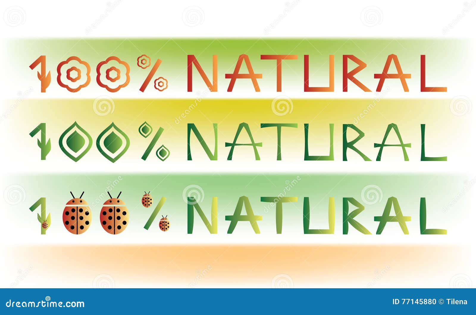 Set of 100 NATURAL fonts stock vector. Illustration of elements - 77145880