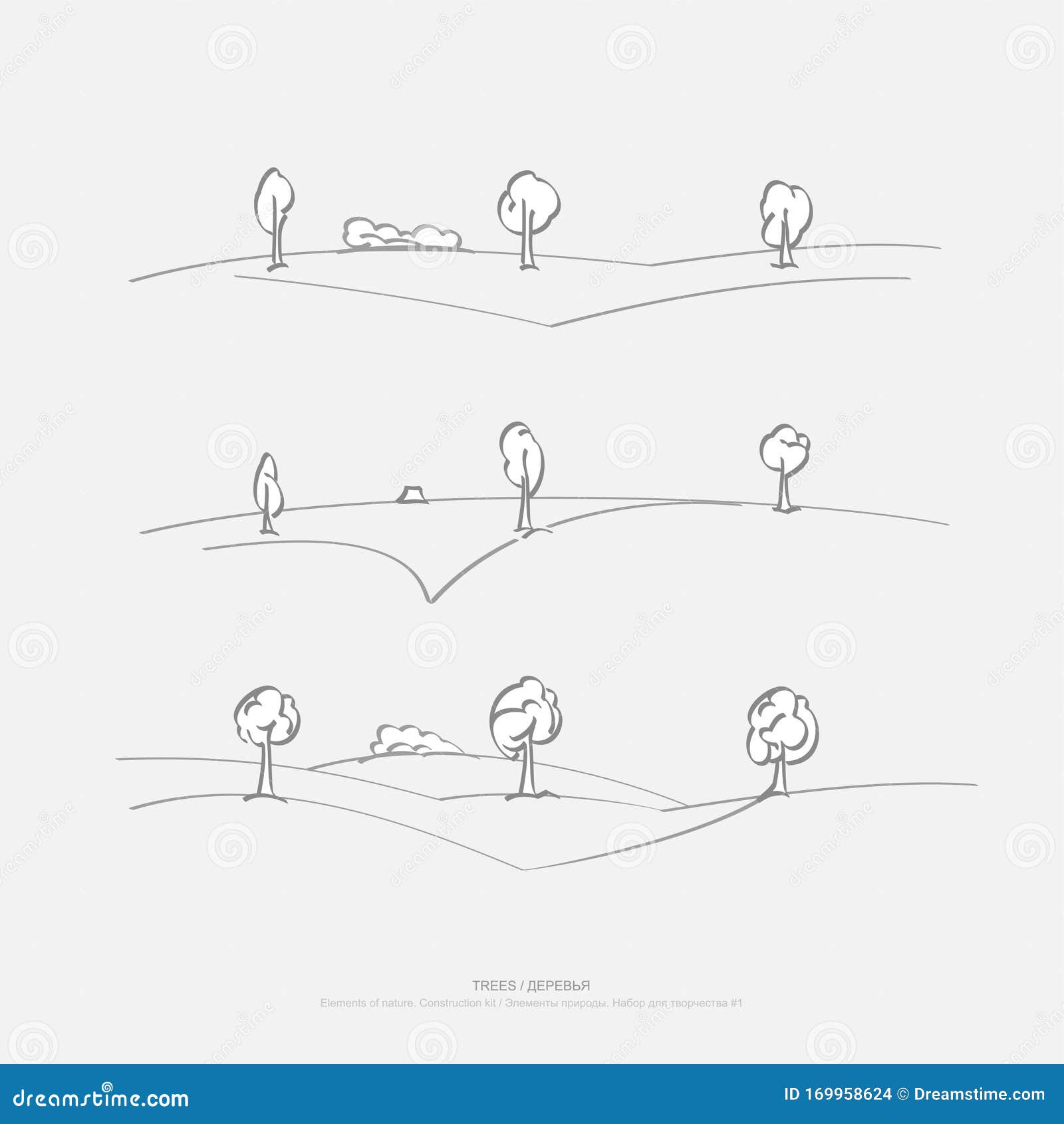 A Set of Natural Landscape Elements for Design and Construction Stock ...