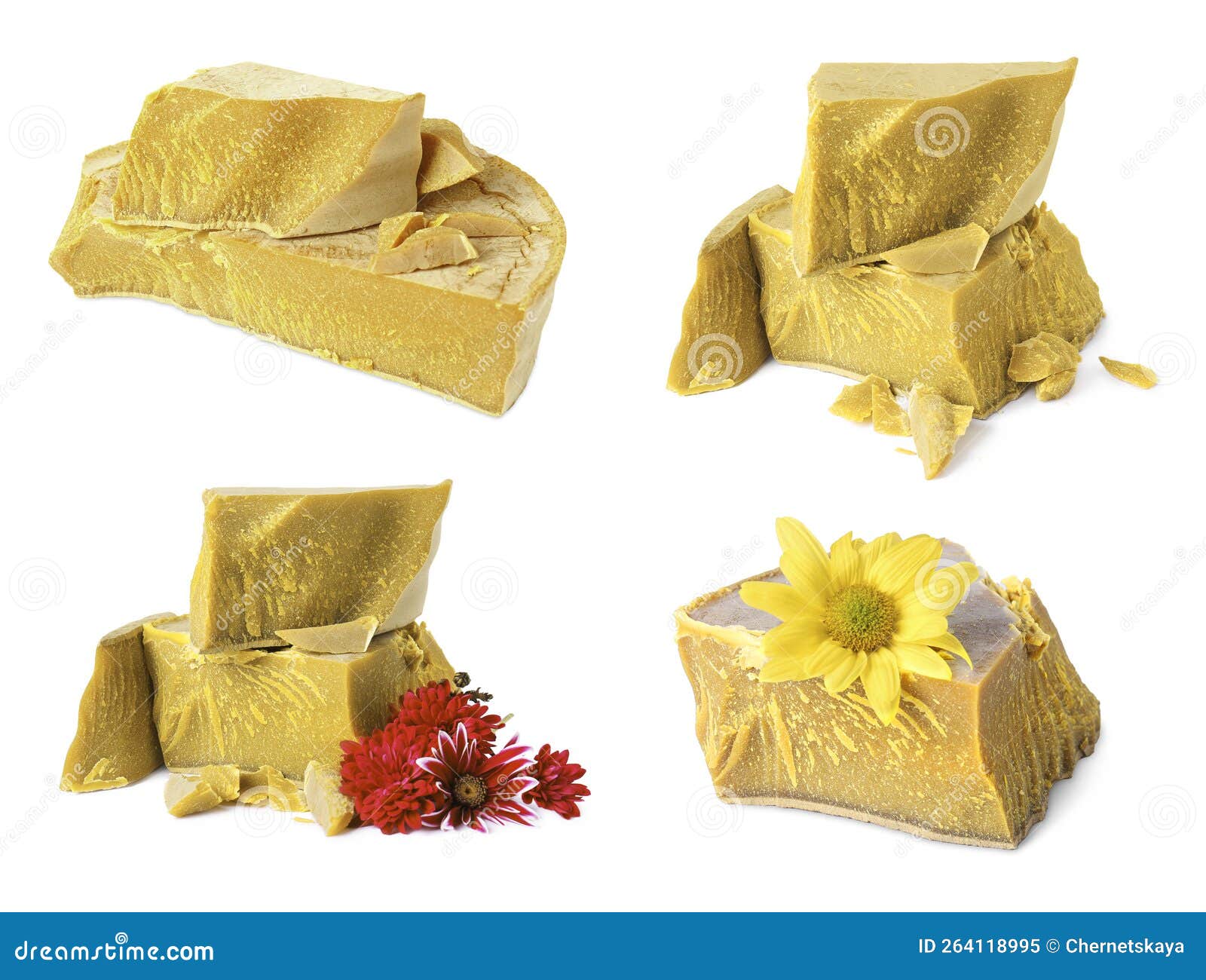 Set with Natural Organic Beeswax on White Background Stock Image ...