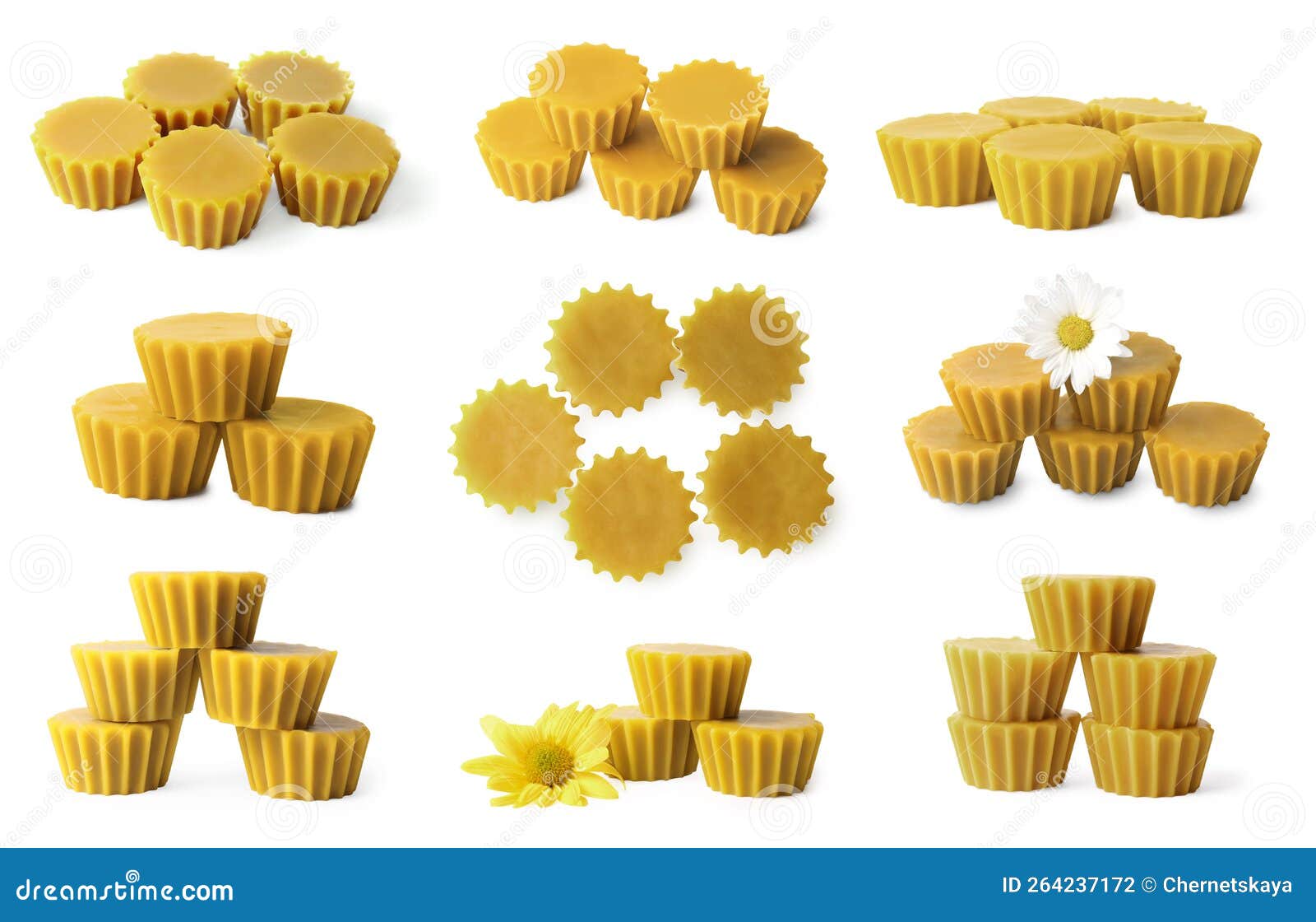 Set with Natural Organic Beeswax on White Background Stock Photo ...