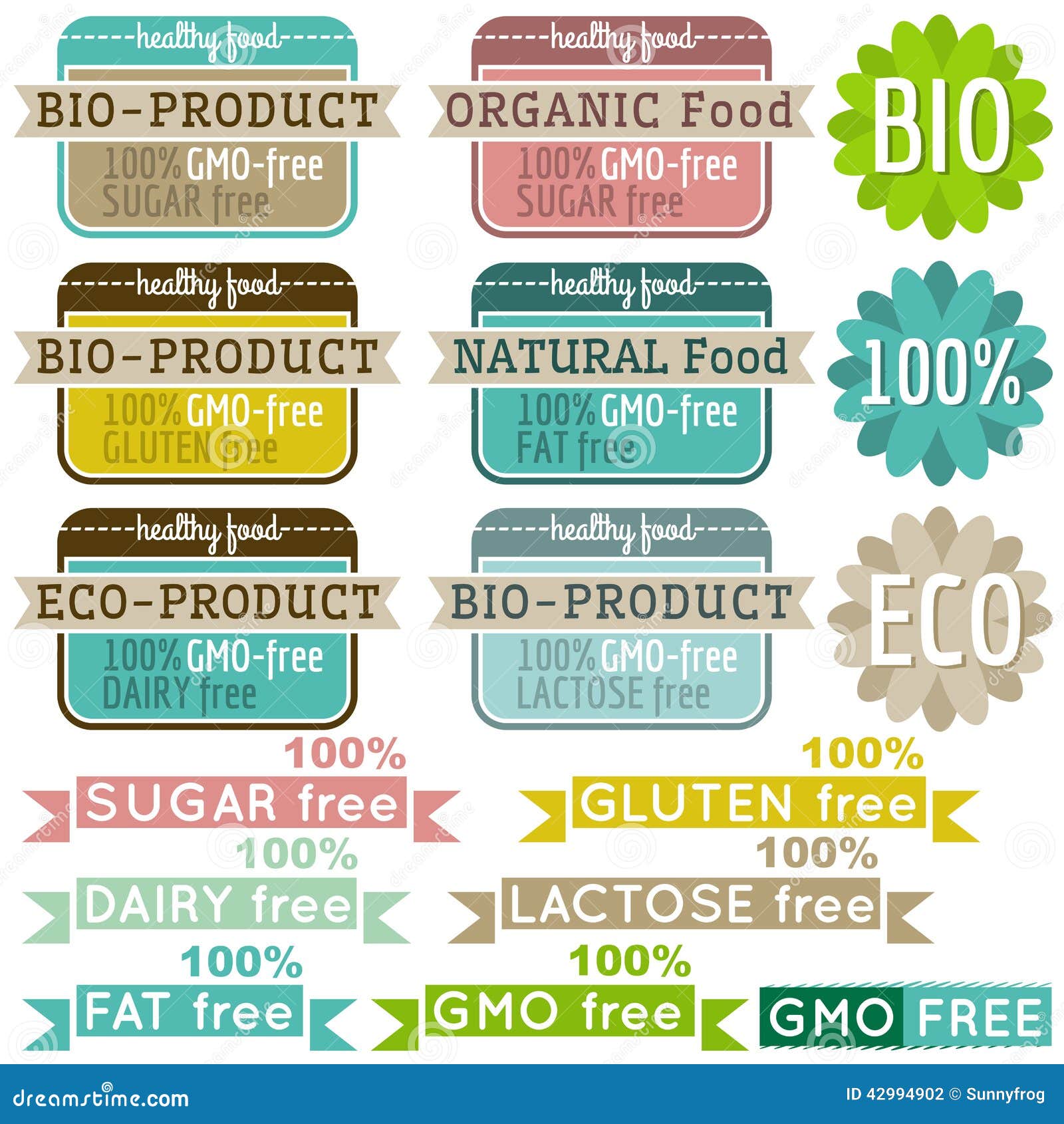 Set of Natural Organic Product Labels and Emblems Stock Vector ...