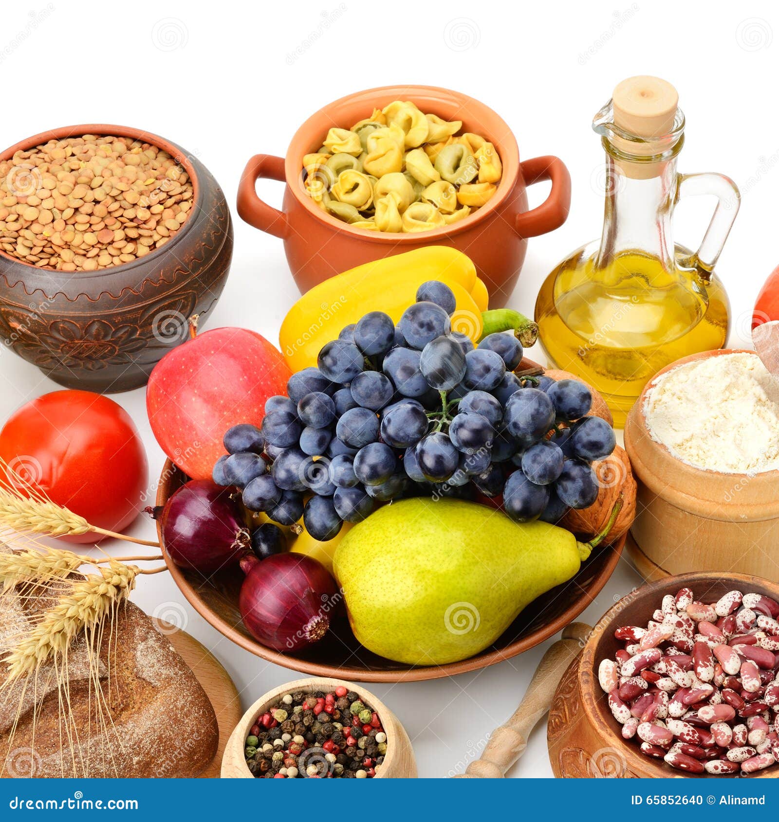 Set of natural products stock photo. Image of bread, beans - 65852640