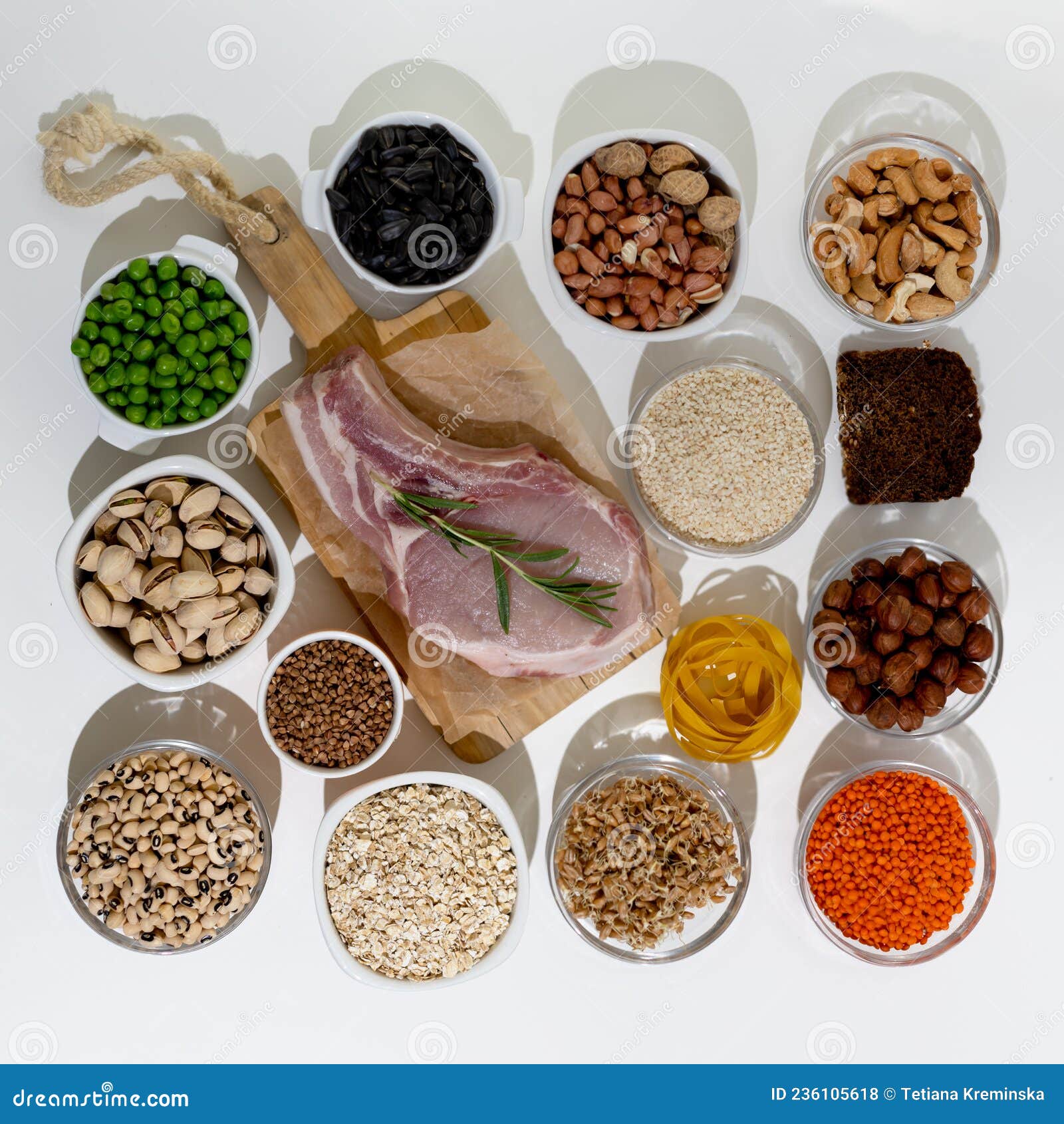 A Set Of Natural Products Rich In Vitamin B1 Thiamine Healthy Food