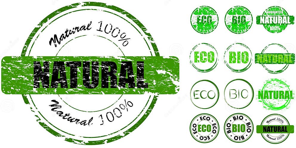 Set of natural stamps stock illustration. Illustration of badge - 23777704