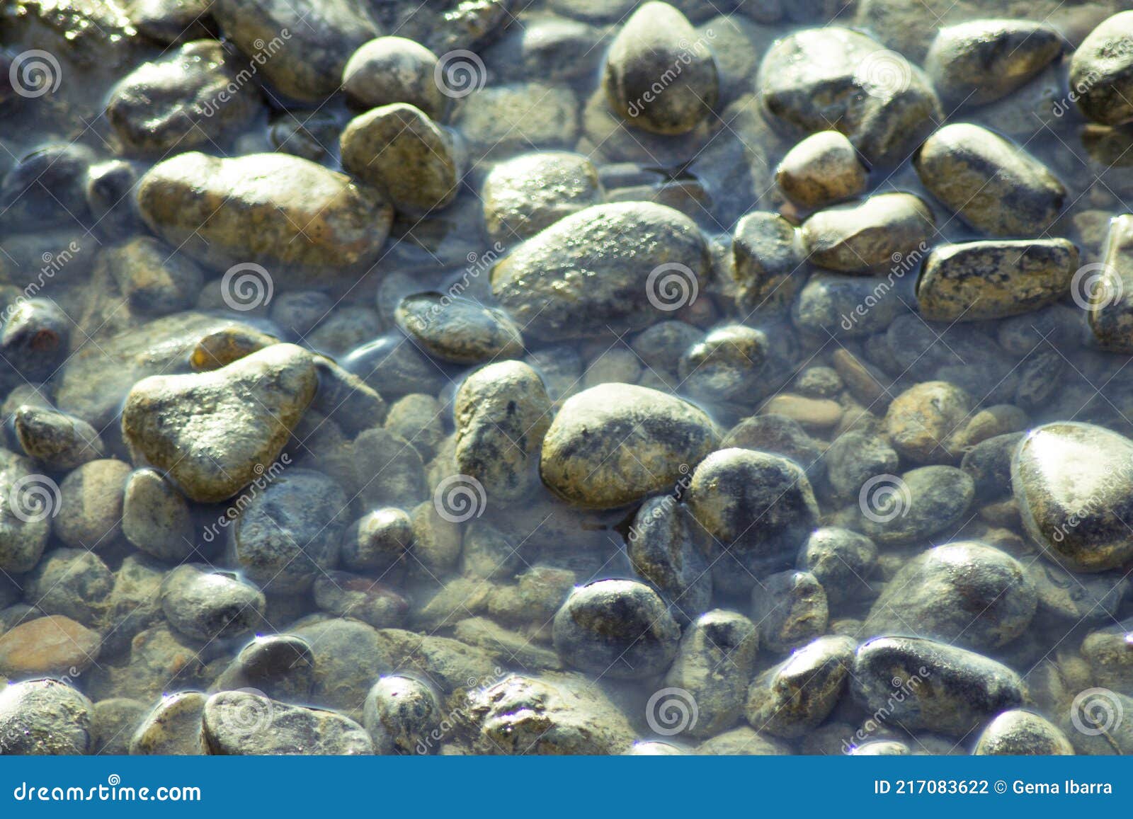 Set of Natural Stones on the Bank of a River Stock Photo - Image of ...