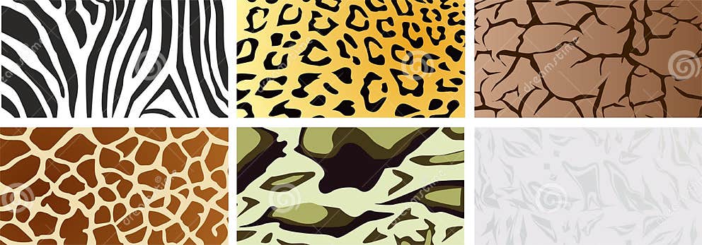A set of natural textures stock illustration. Illustration of design ...