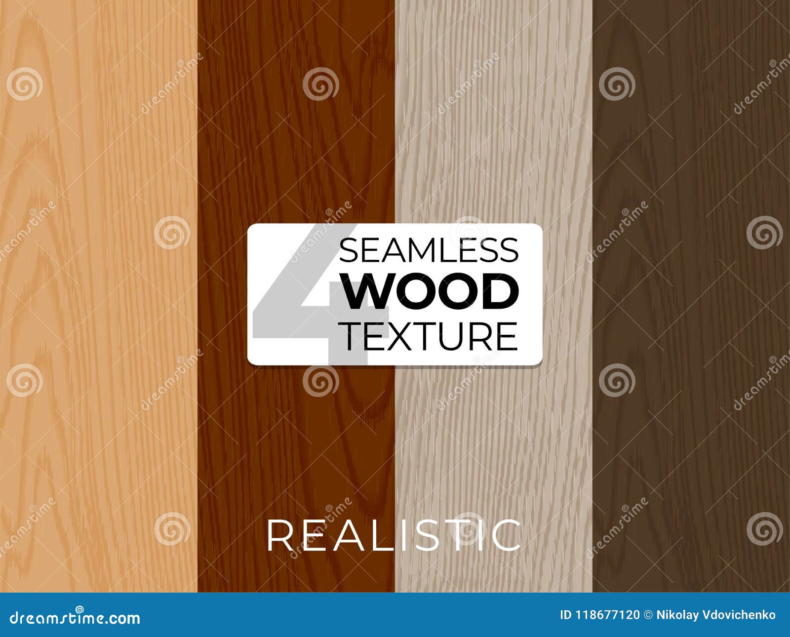 Set of Natural Vector Textures. Wooden Seamless Patterns Stock Vector ...
