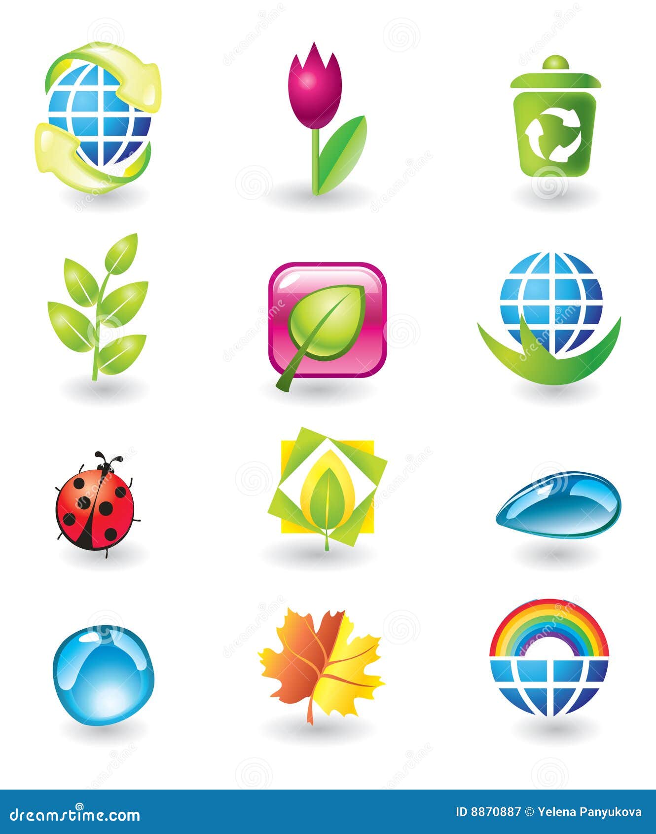 Set of Nature Design Elements Stock Vector - Illustration of maple ...