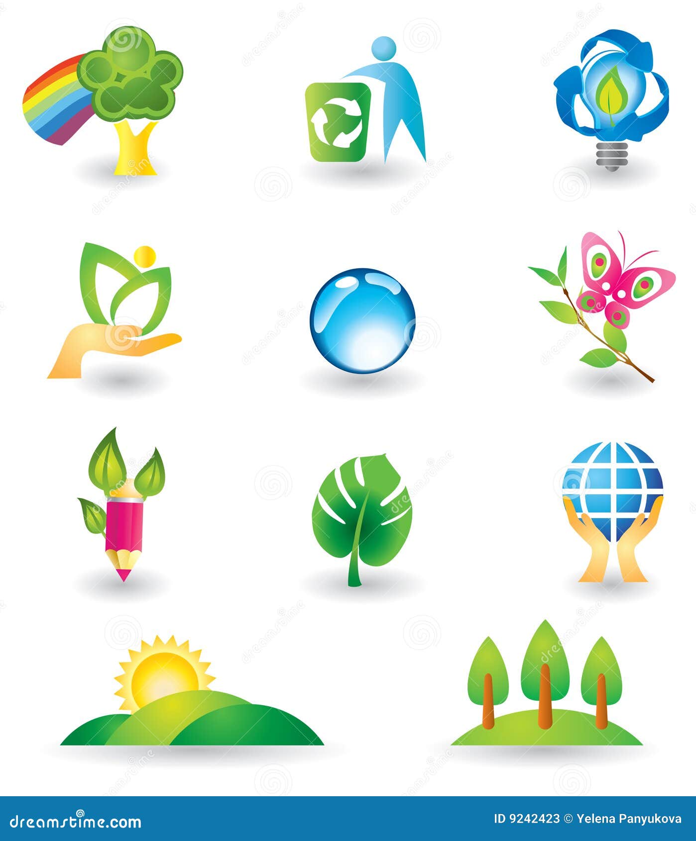 Set of Nature Design Elements Stock Vector - Illustration of card ...