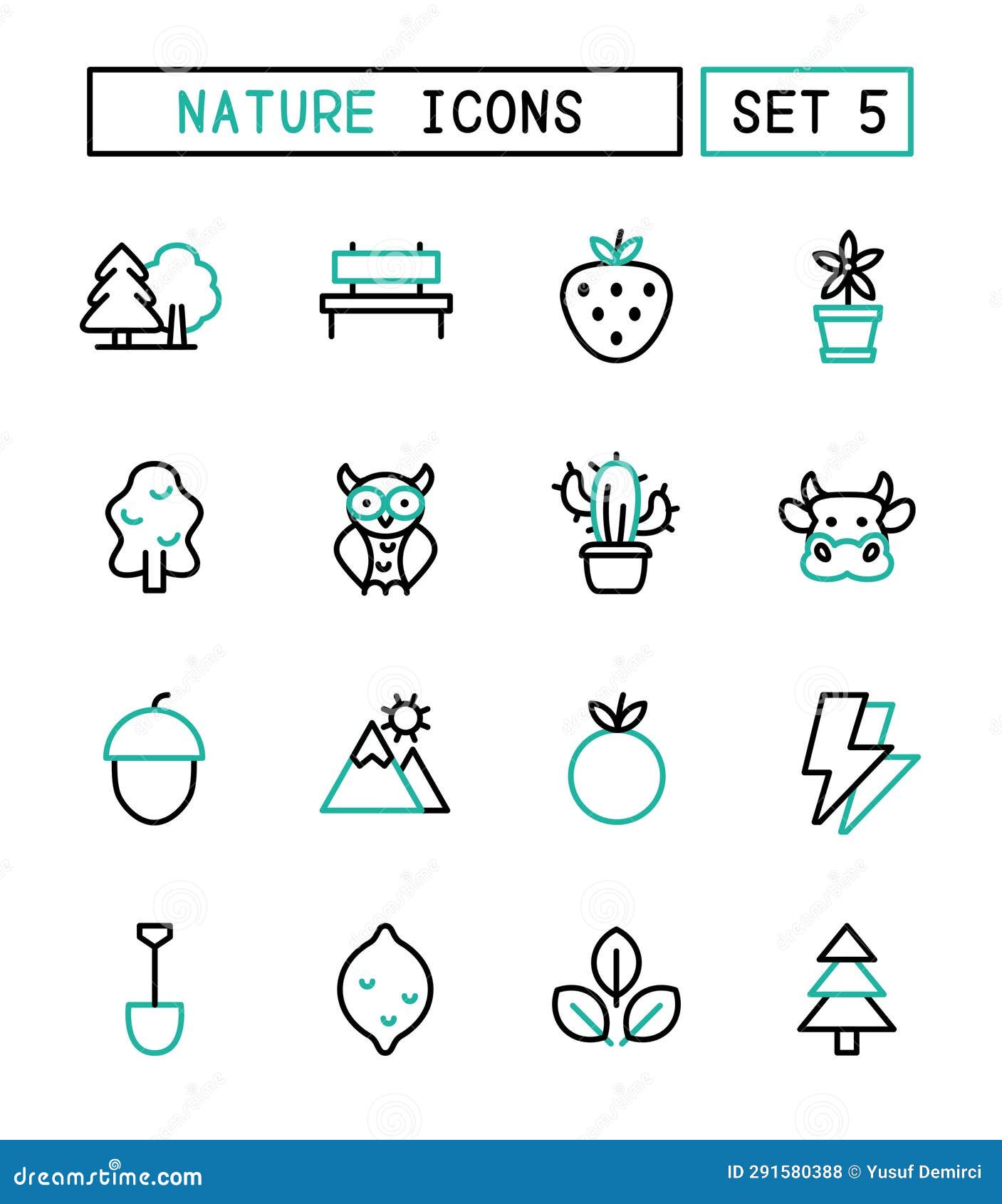 Set of Nature and Environment Icons Stock Illustration - Illustration ...