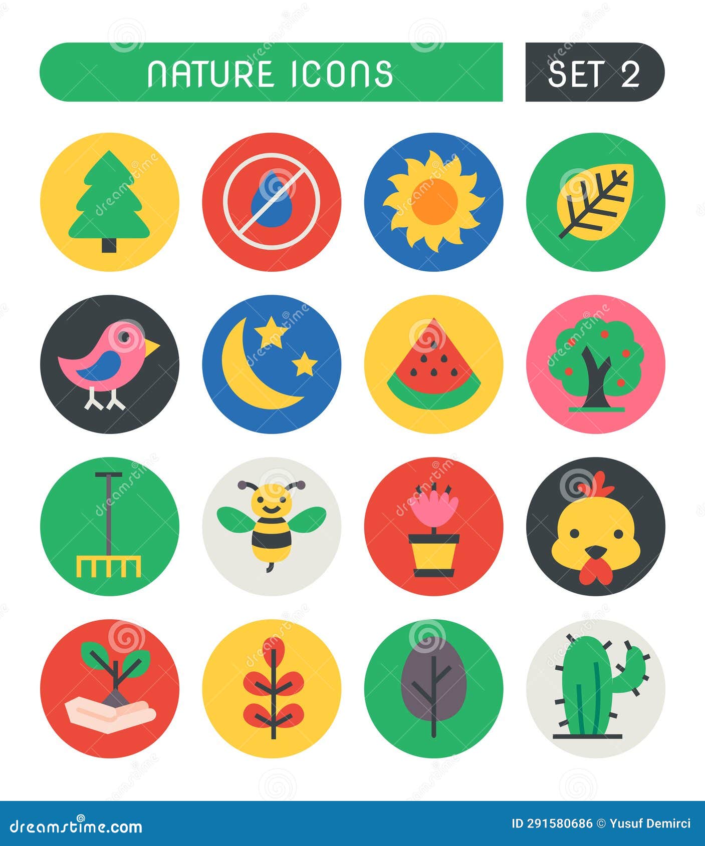 Set of Nature and Environment Icons Stock Vector - Illustration of ...