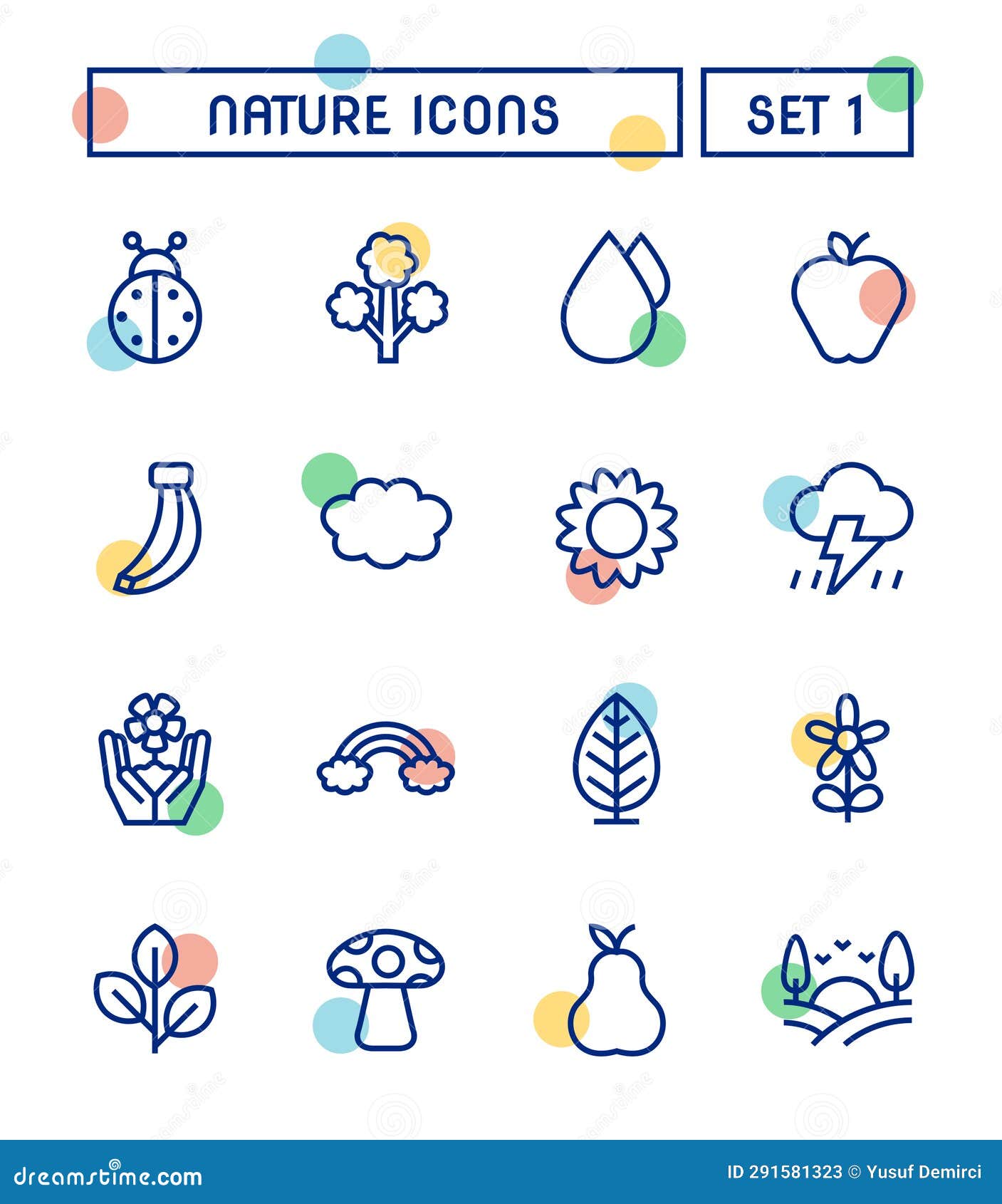 Set of Nature and Environment Icons Stock Illustration - Illustration ...