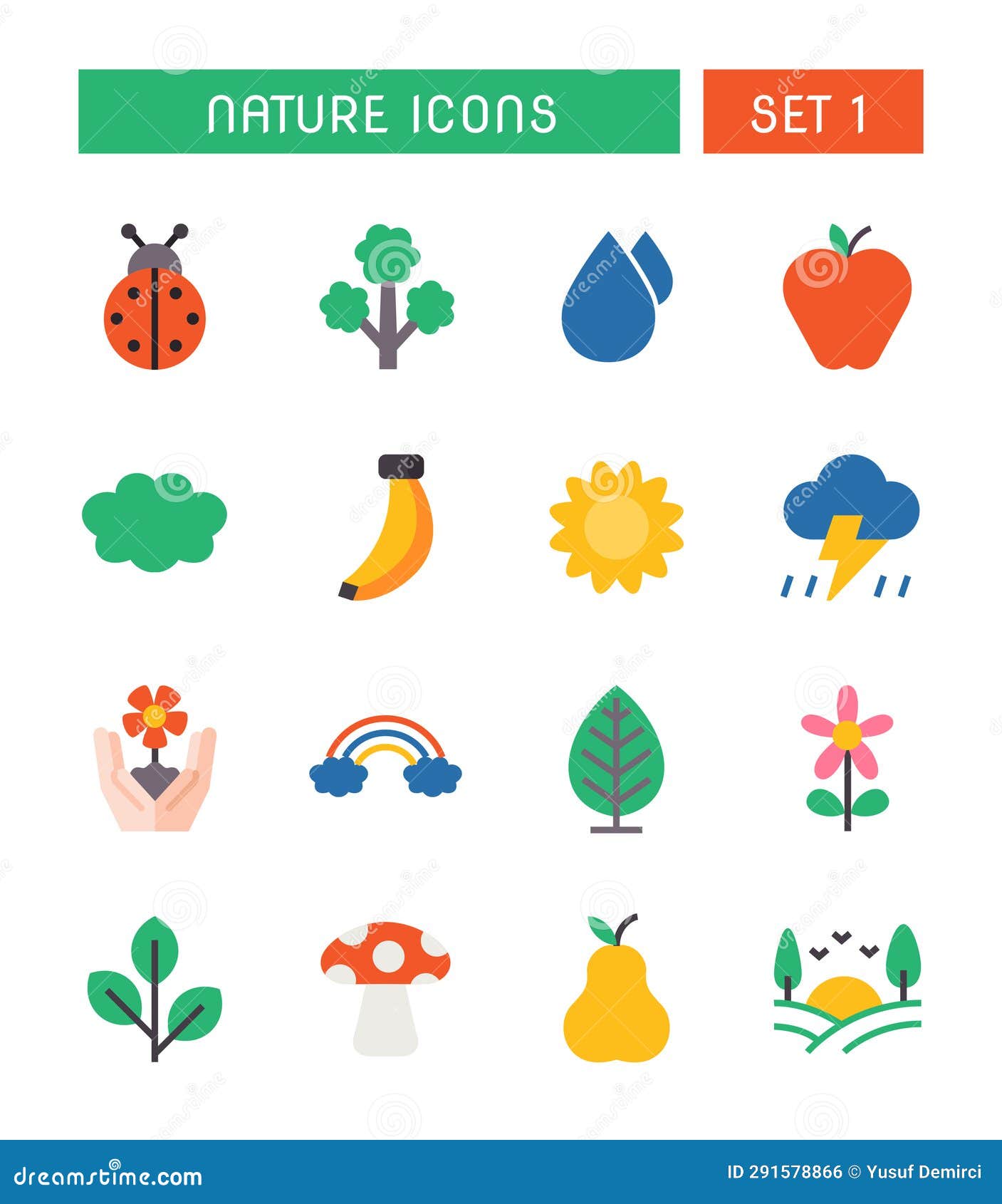 Set of Nature and Environment Icons Stock Illustration - Illustration ...