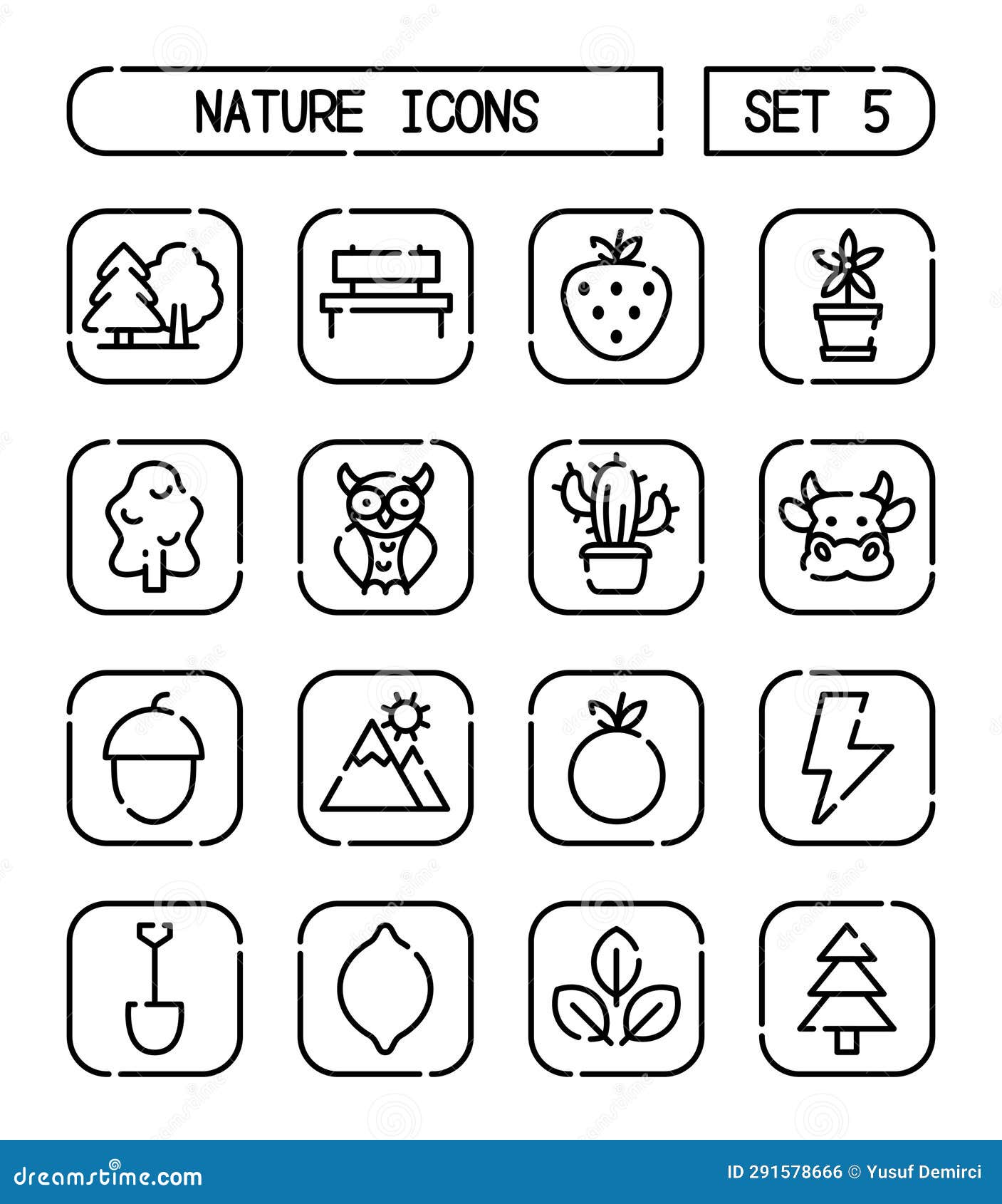 Set of Nature and Environment Icons Stock Illustration - Illustration ...