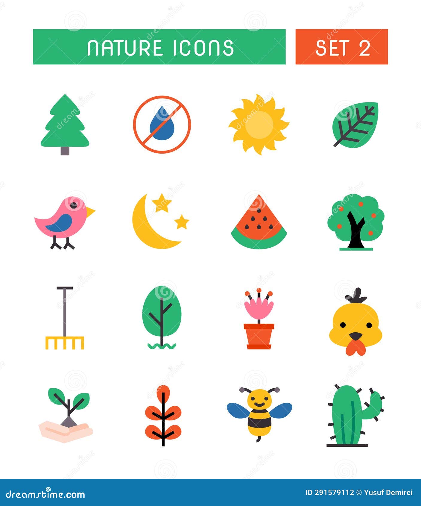 Set of Nature and Environment Icons Stock Illustration - Illustration ...