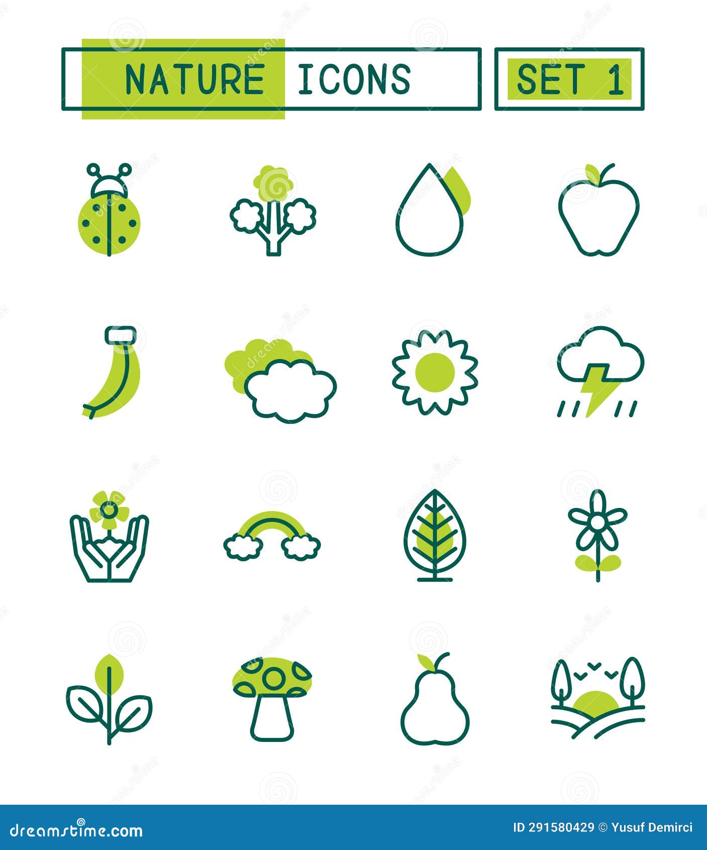 Set of Nature and Environment Icons Stock Vector - Illustration of ...
