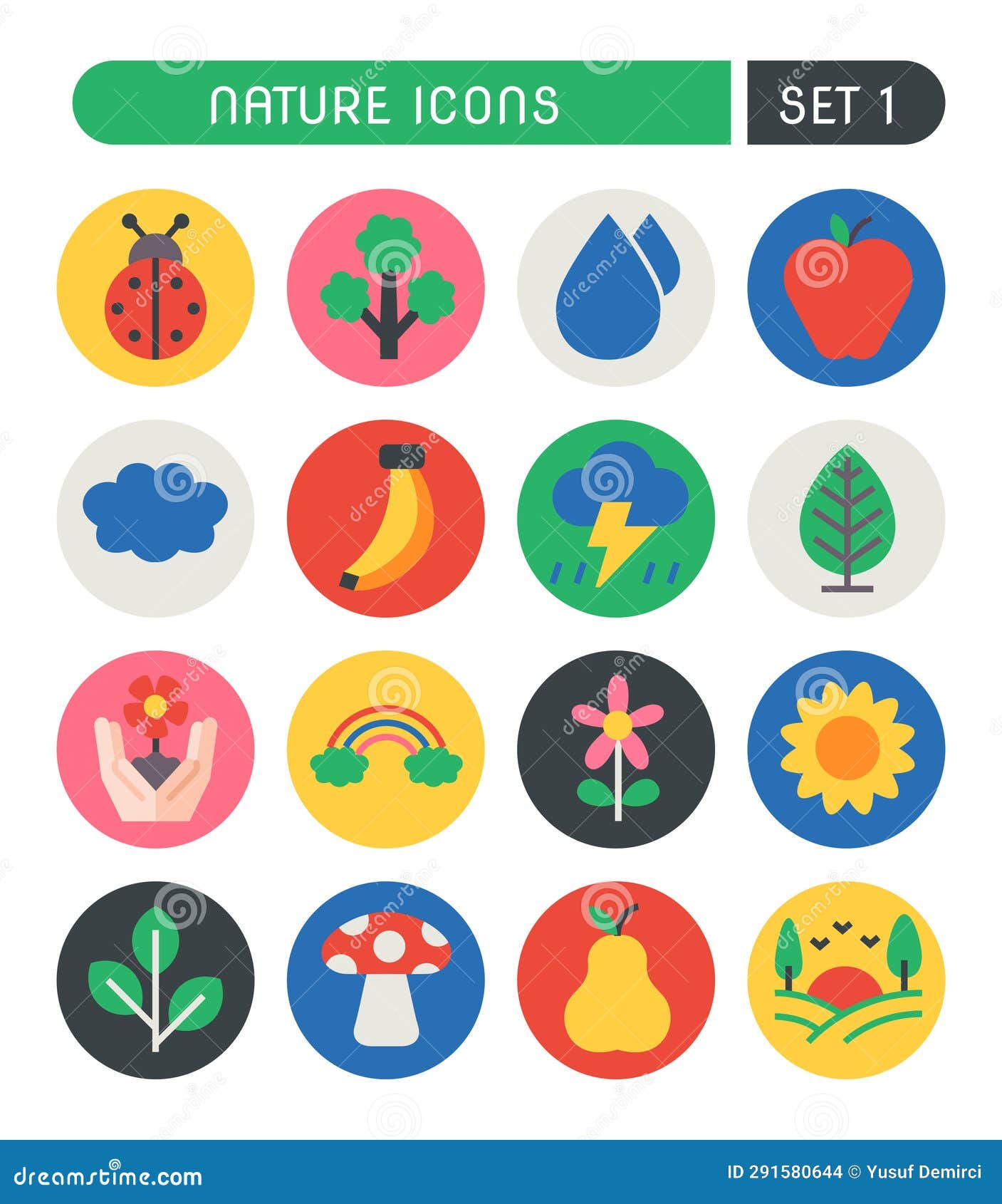 Set of Nature and Environment Icons Stock Illustration - Illustration ...
