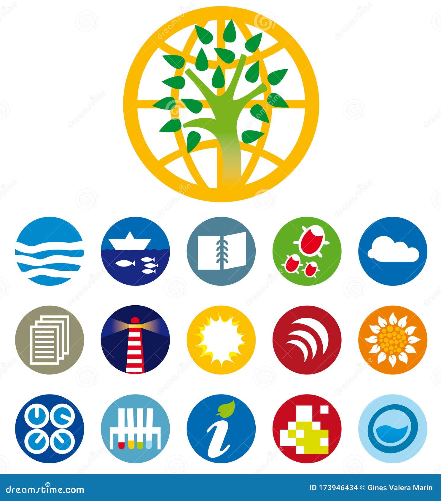 Set of Nature and Environmental Icons. Open Spaces Stock Illustration ...