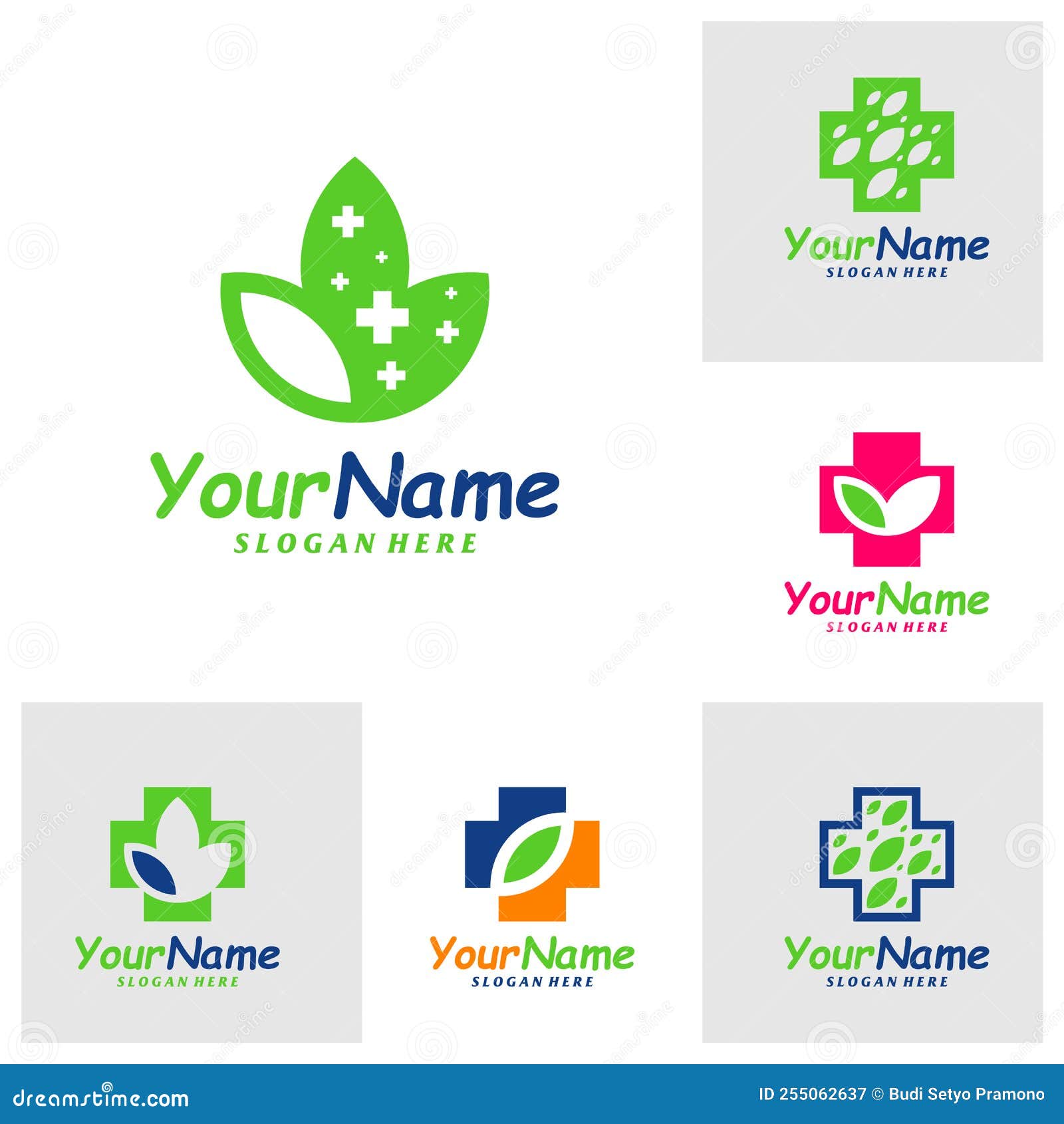 Set of Nature Health Logo Design Template. Health Leaf Logo Concept ...