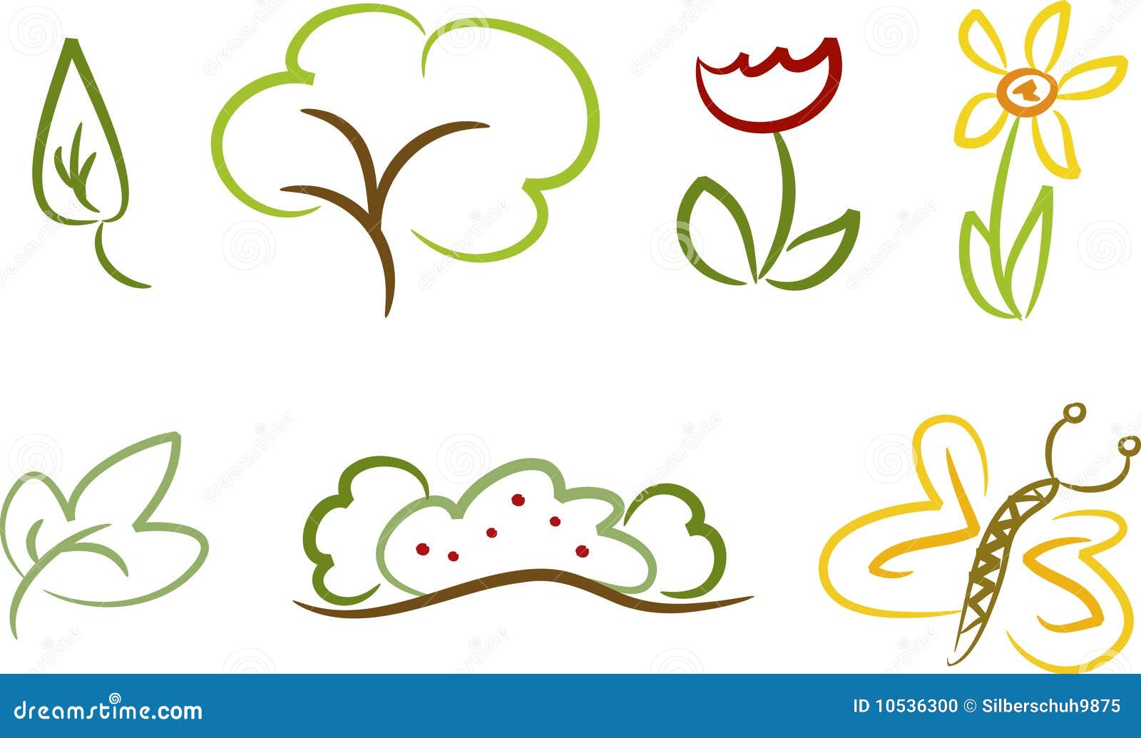 Set of Nature Icons/symbols Stock Illustration - Illustration of ...