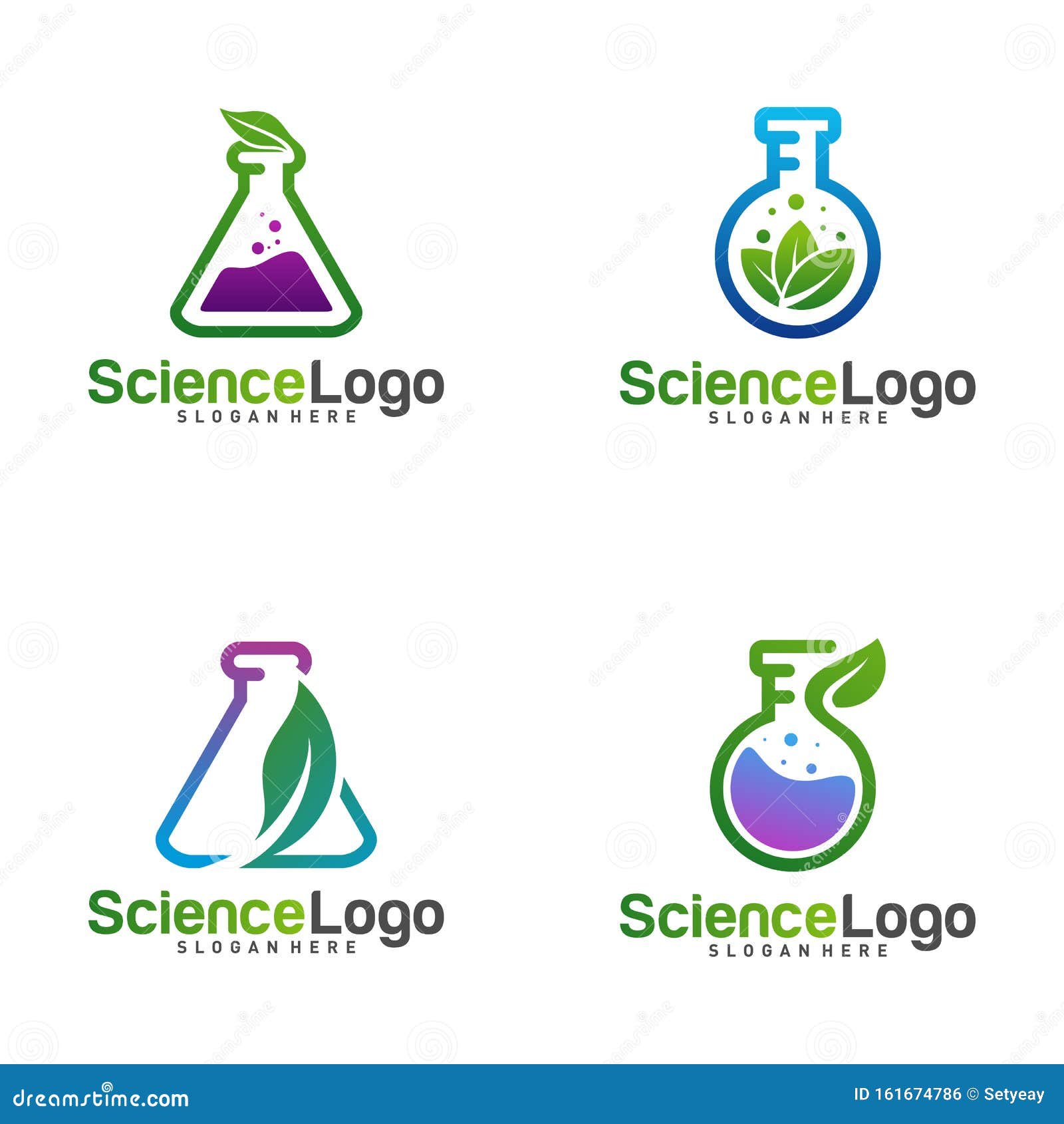 Set of Nature Lab Logo Design Concept Vector. Creative Lab with Leaf ...
