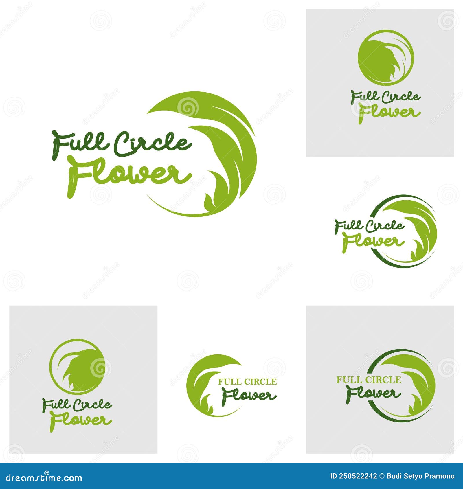 Set of Nature Leaf Logo Design Template. Circle Leaf Logo Concept ...