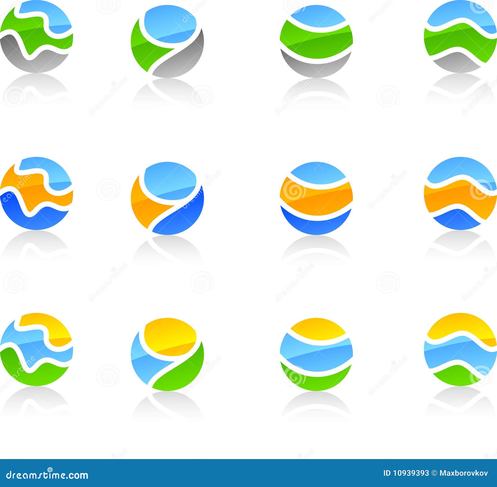 Set of nature symbols. stock vector. Illustration of geometric - 10939393