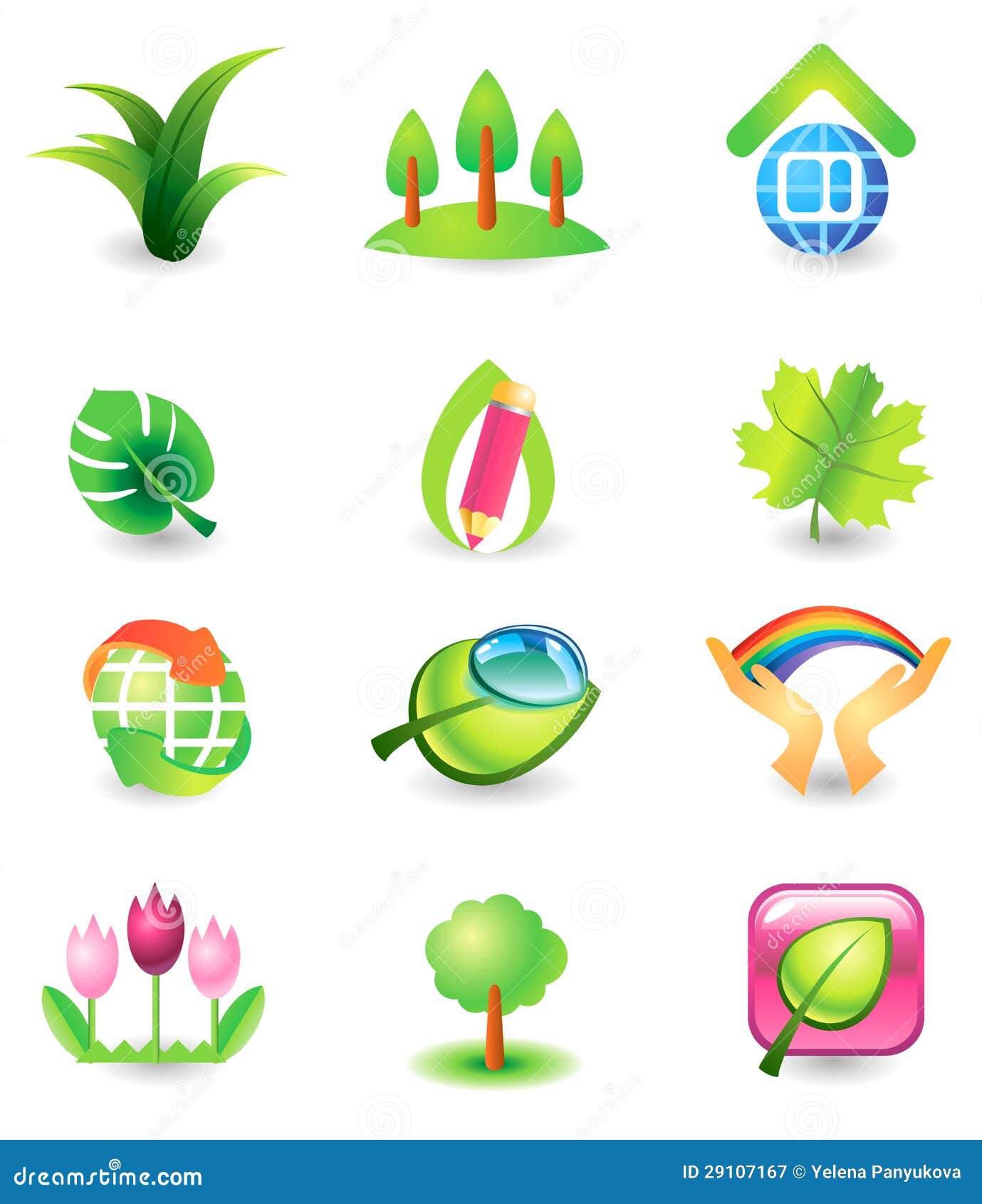 Set of nature vector icons stock vector. Illustration of design - 29107167