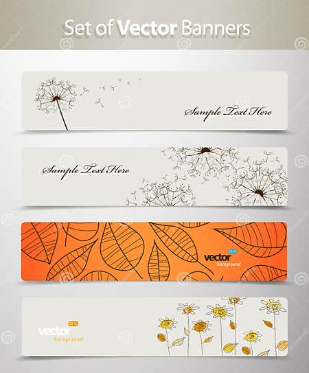 Set of nature web headers. stock vector. Illustration of header - 21274141