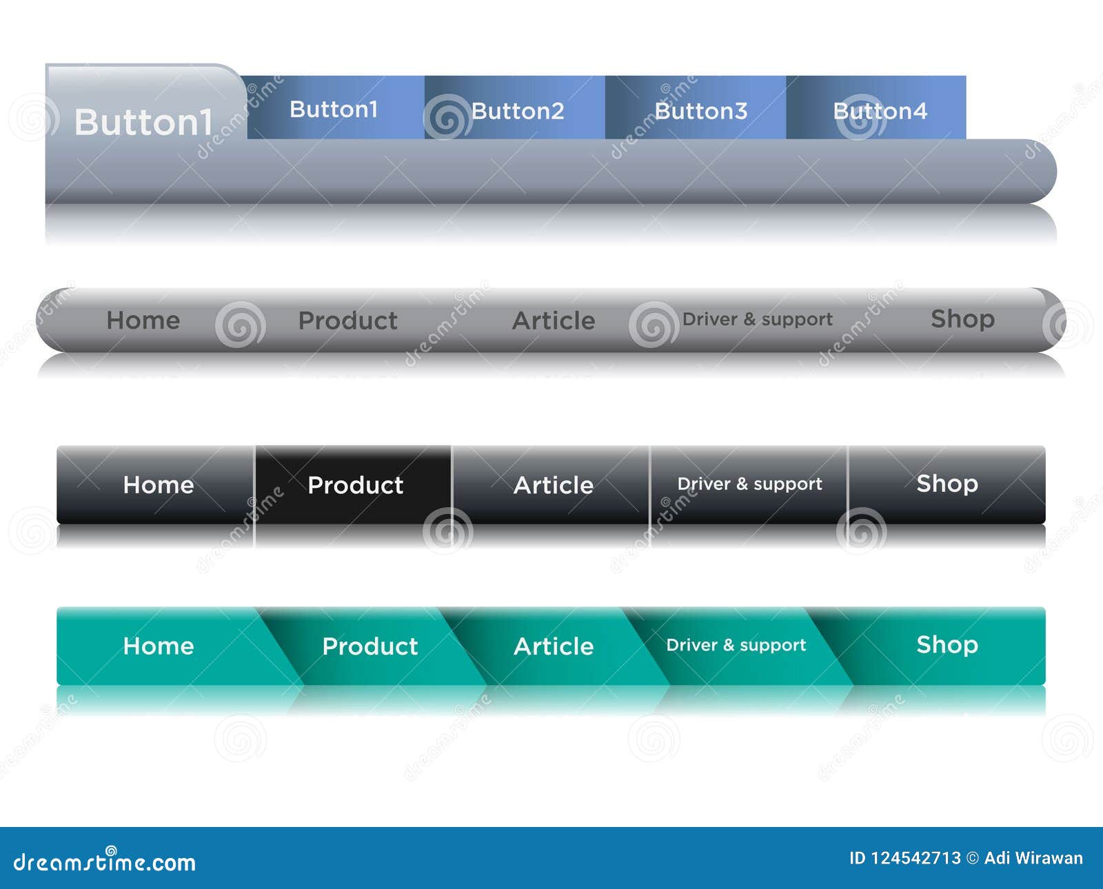 Set of Navigation Bar Templates with Black Hover Button. Web Elements ... Set of Navigation Bar Templates with Black Hover Button. Web Elements ...
