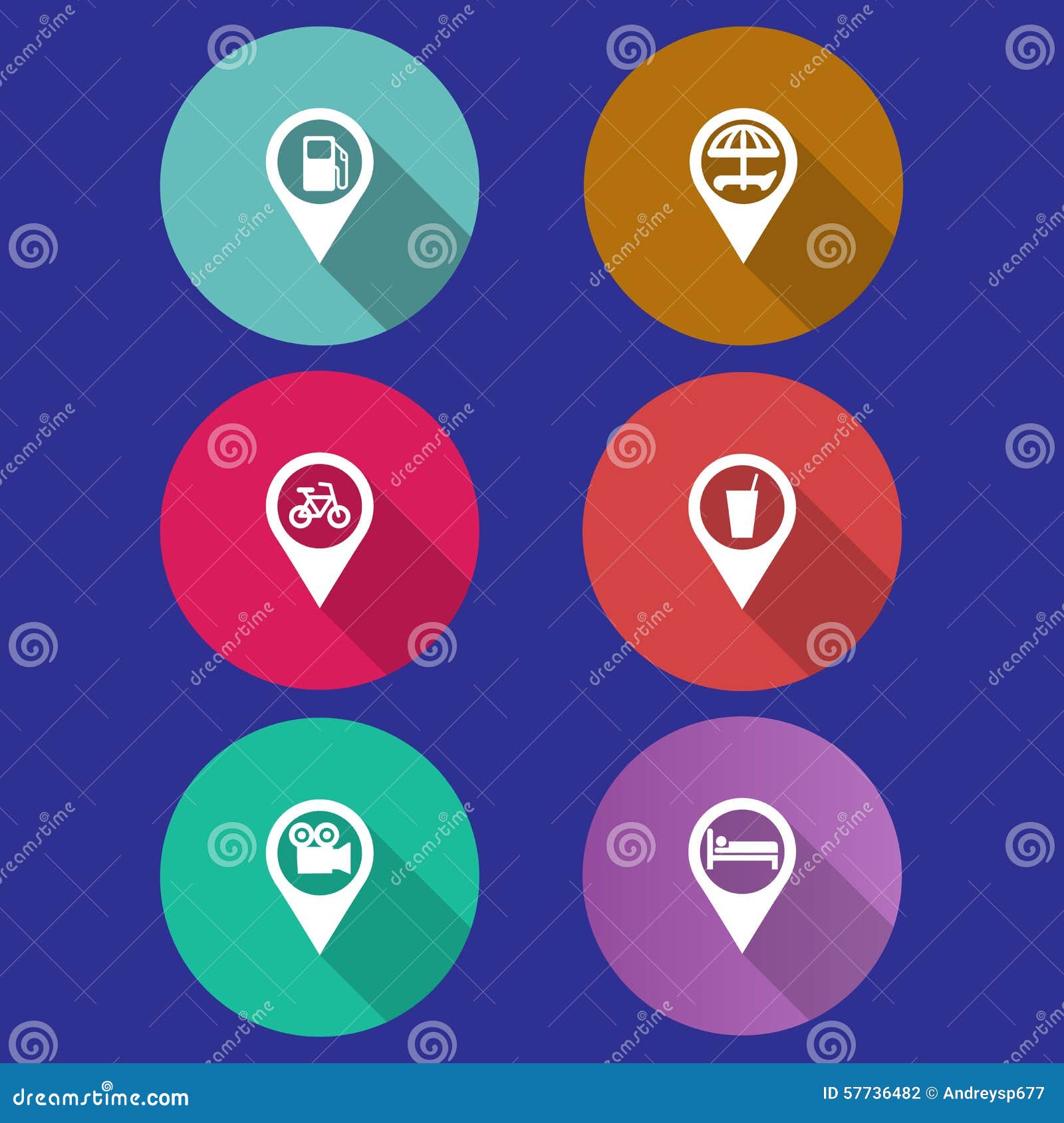 Set of navigation icons stock vector. Illustration of shadows - 57736482