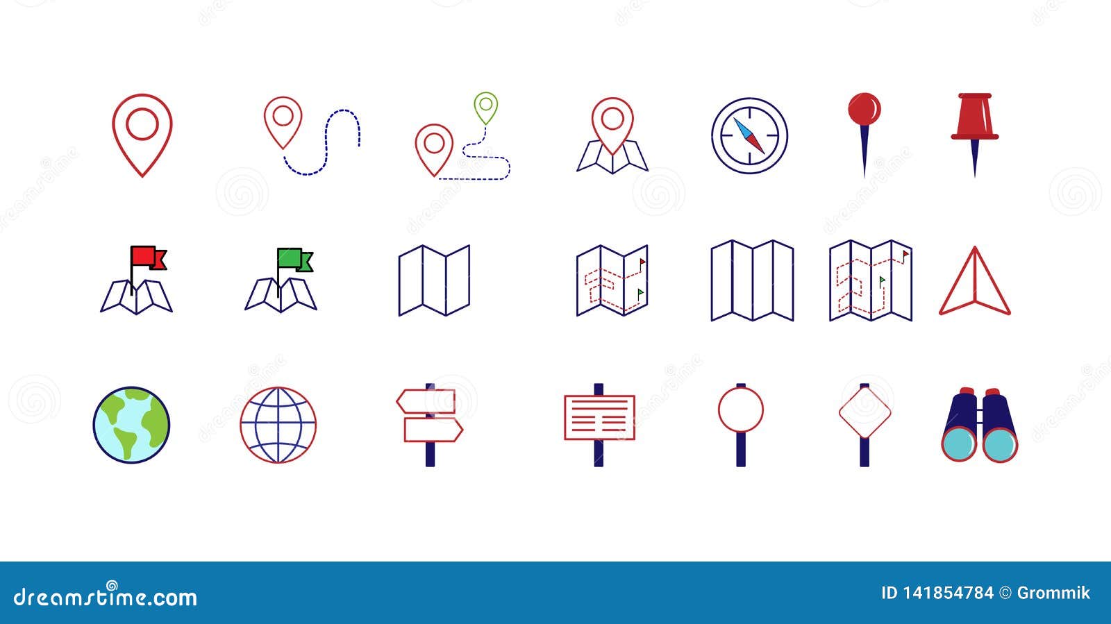 Set of Navigation Icons for Websites and Applications Stock Vector ...