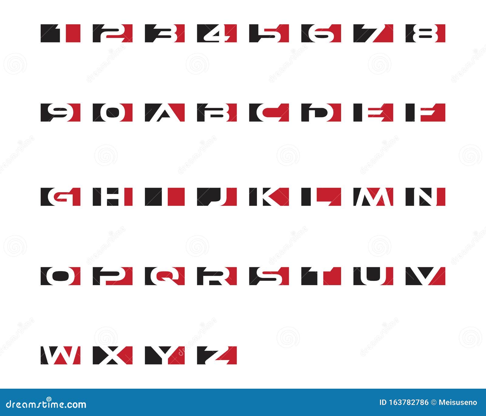 Set of Negative Space Letter Logo Stock Vector - Illustration of ...