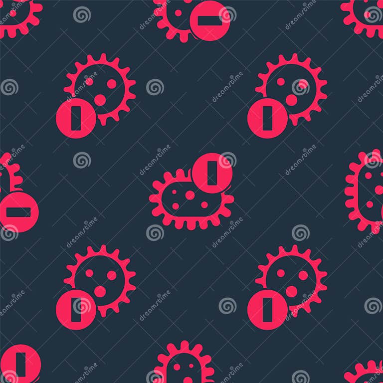 Set Negative Virus and Negative Virus on Seamless Pattern. Vector Stock ...