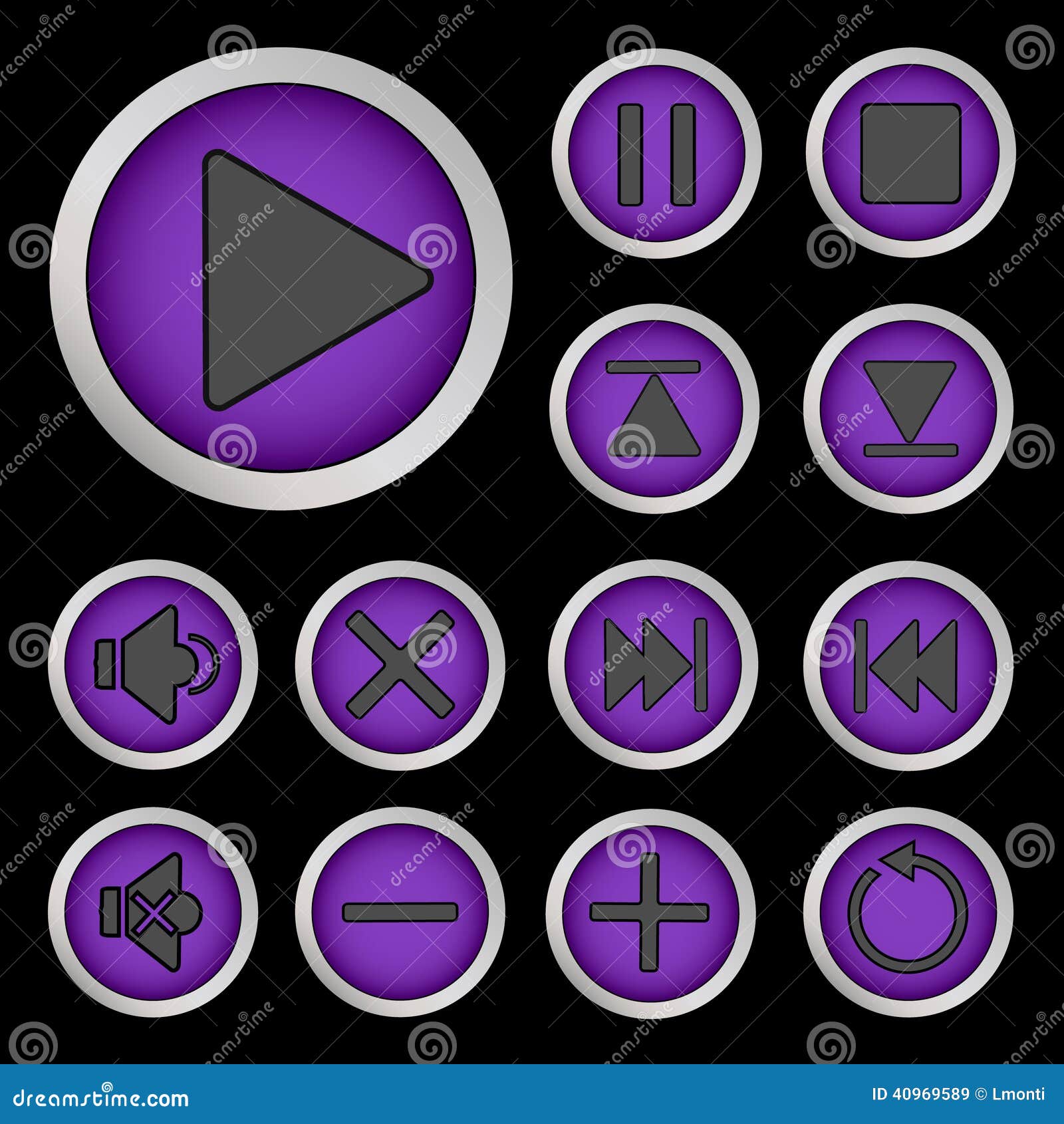 Set of neon buttons purple stock vector. Illustration of neon - 40969589